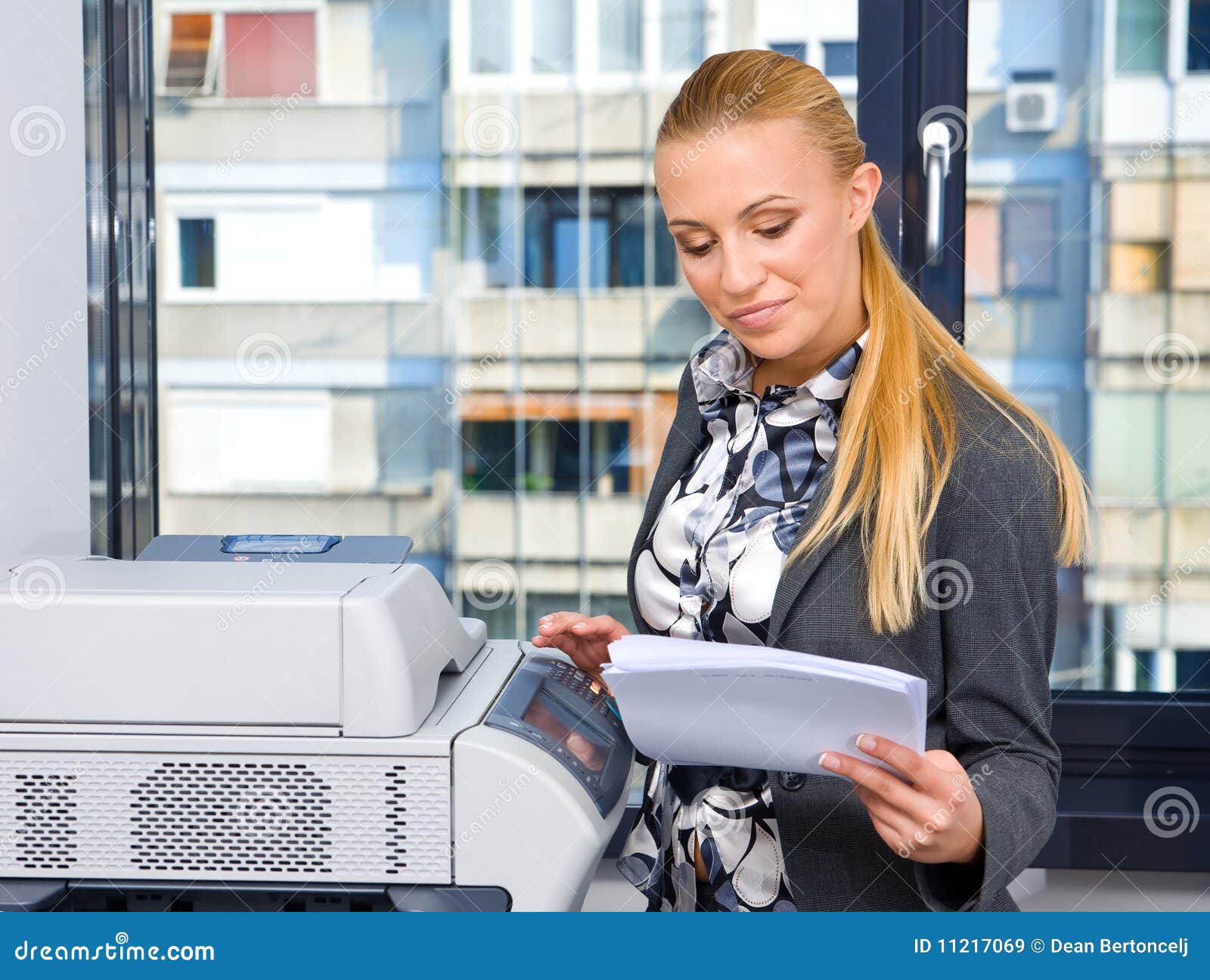 Woman Secretary with Copy Machine Stock Image - Image of copiers ...