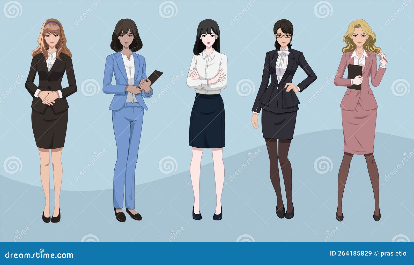 Office Woman Secretary Ready for Works Stock Vector - Illustration of ...
