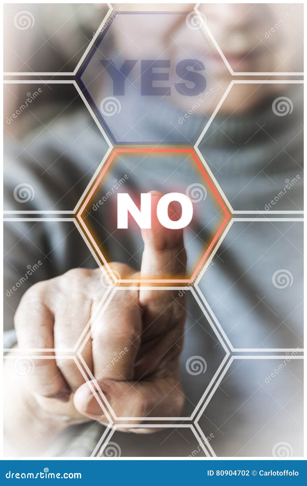 Woman Selecting `NO` Option Stock Photo - Image of option, choice: 80904702