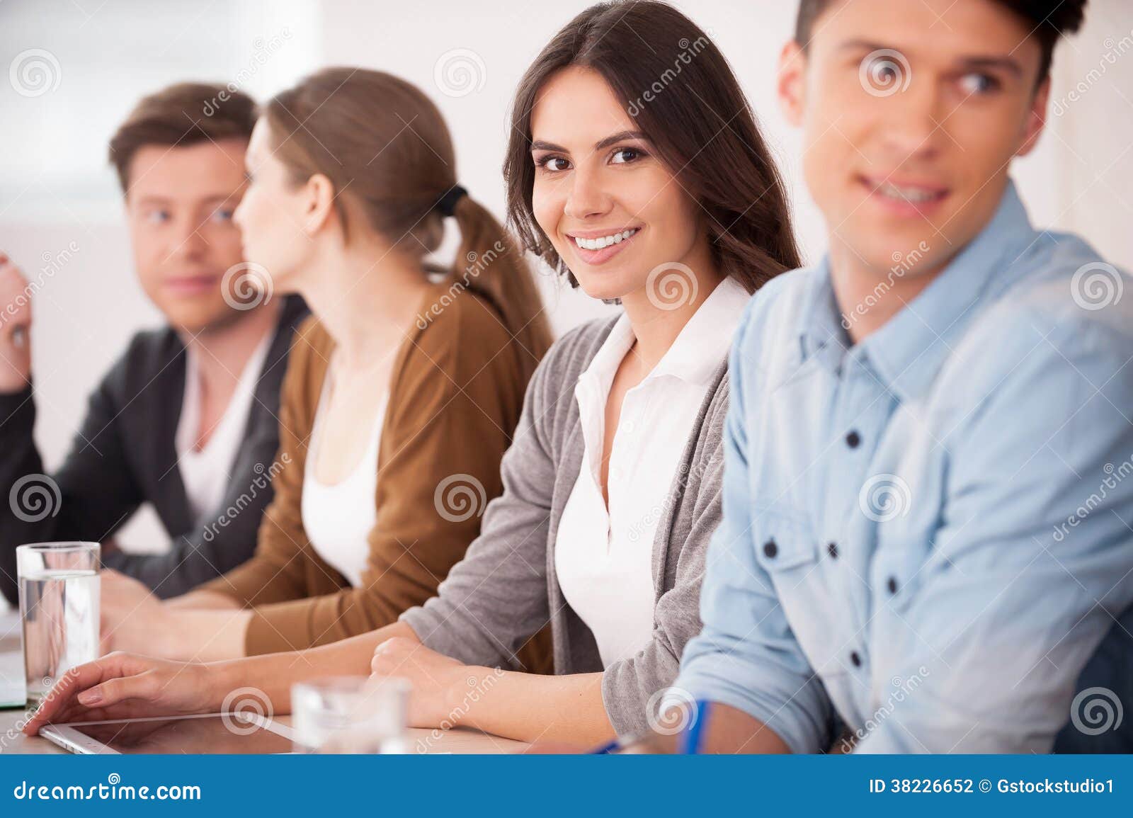 Woman on seminar. stock photo. Image of cheerful, colleague - 38226652