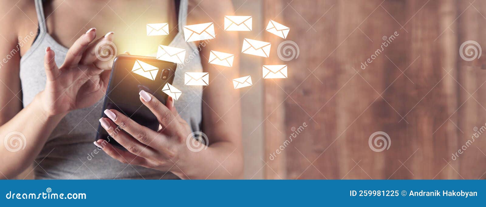 Woman Sending Email by Smartphone Stock Image - Image of post, symbol ...