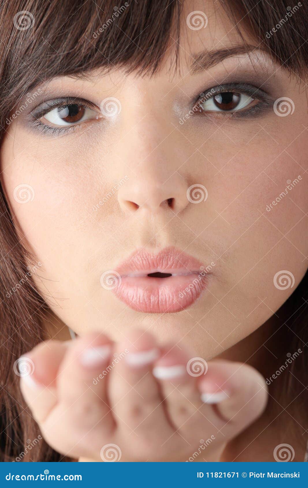 Woman sending a kiss stock image. Image of elegant, face - 11821671