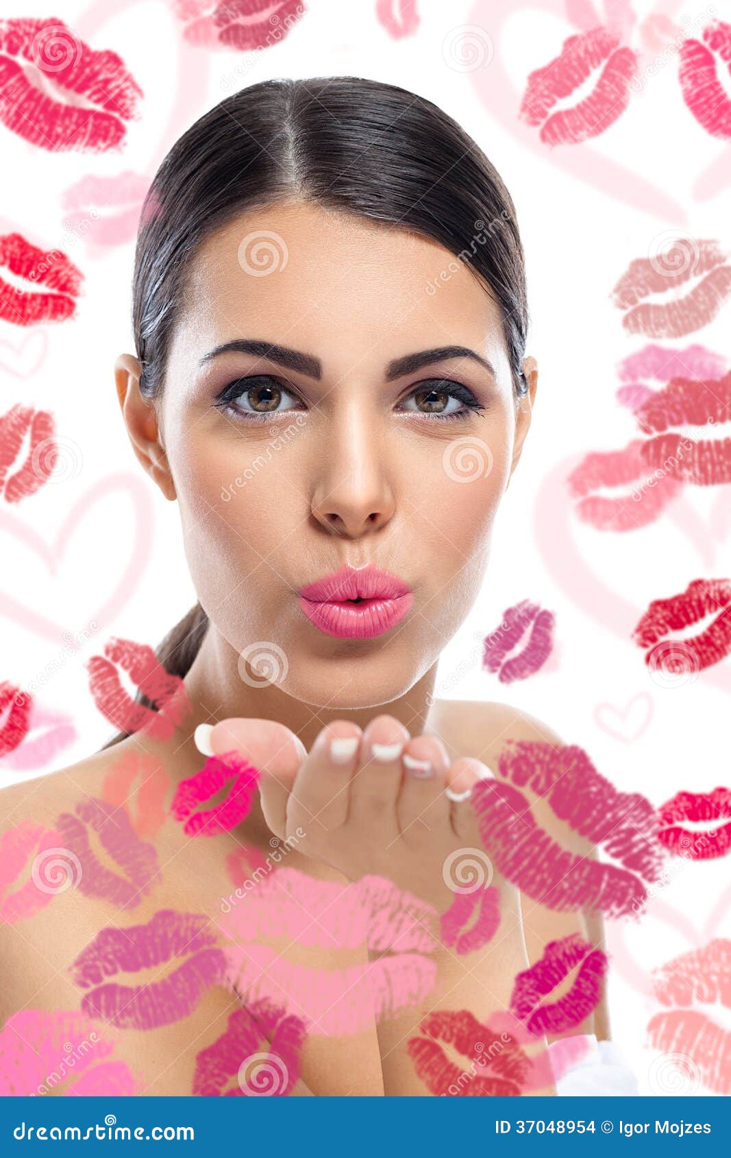 Woman sending kiss stock photo. Image of cute, lady, adult - 37048954