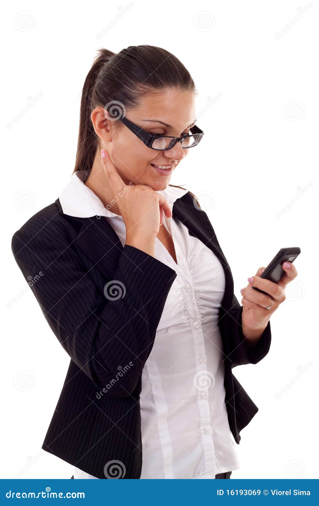 Woman Sending a Text Message Stock Image - Image of caucasian, call ...