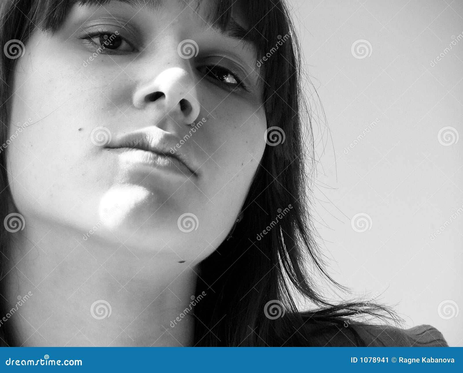 Woman with serious face stock image. Image of grayish - 1078941