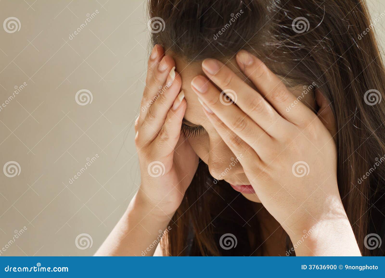 Woman with Serious Headache Stock Photo - Image of asia, arabic: 37636900