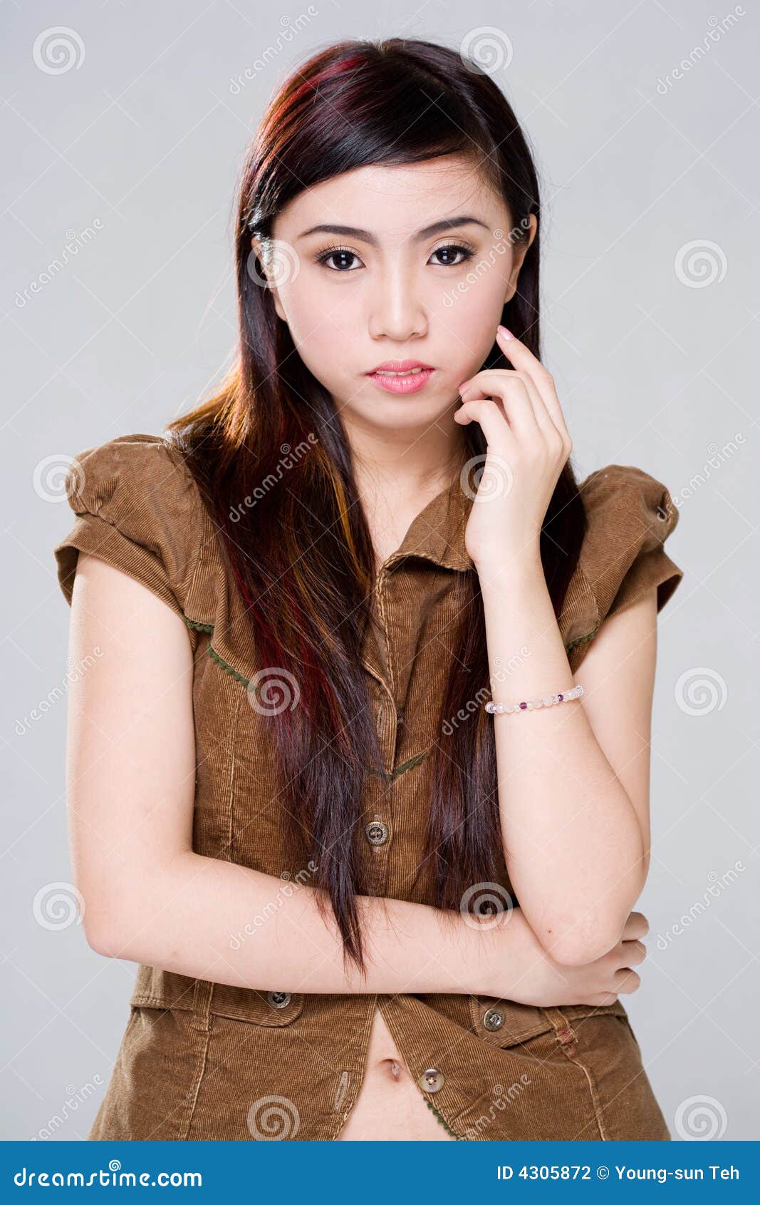 Woman serious look stock photo. Image of dazzling, chinese - 4305872