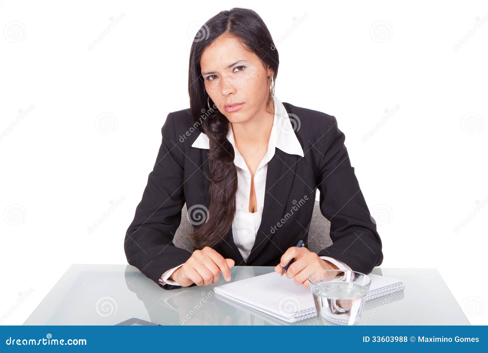 Woman with serious look stock photo. Image of desktops - 33603988