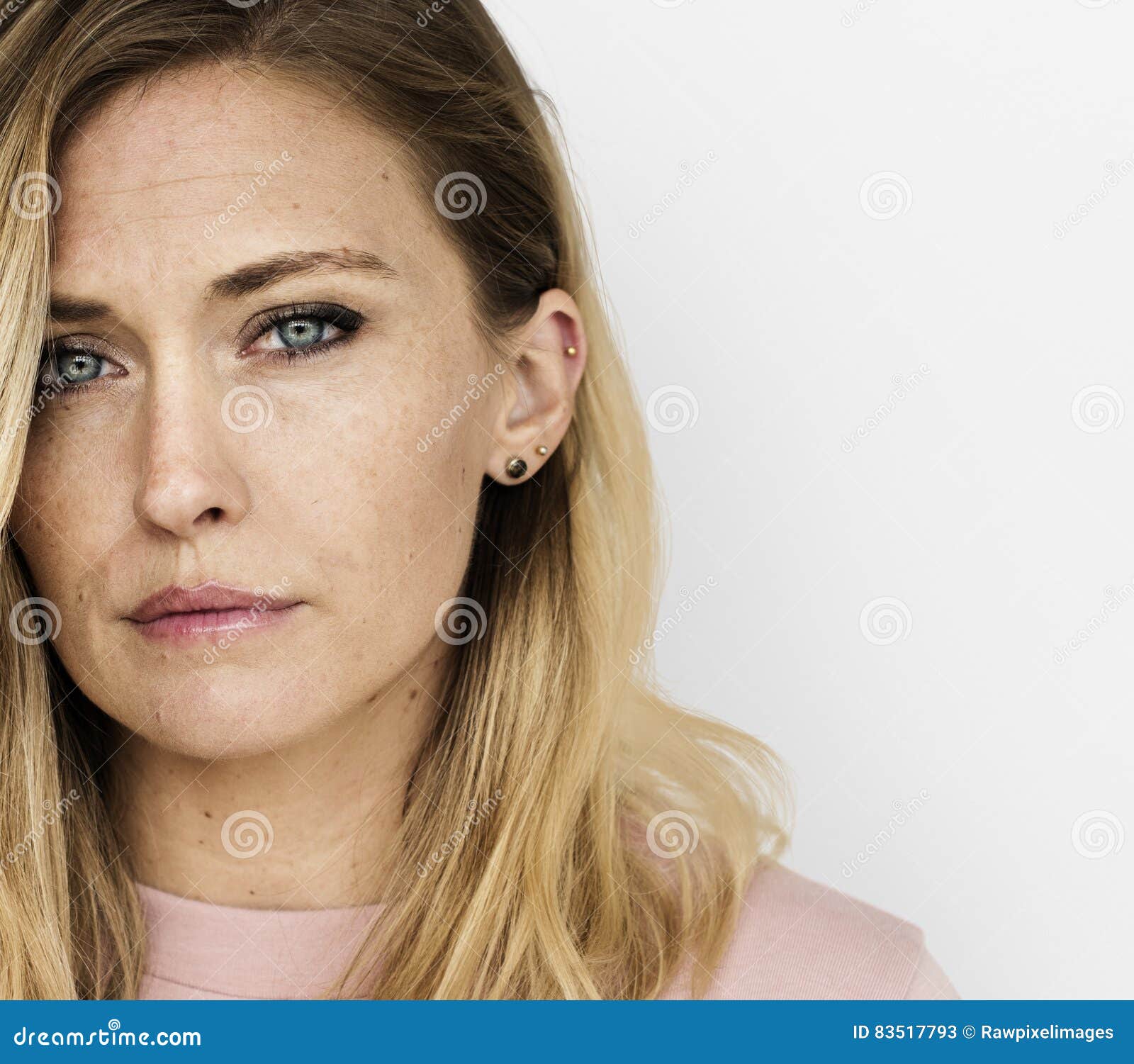 Woman Serious Studio Portrait Concept Stock Image - Image of closeup ...