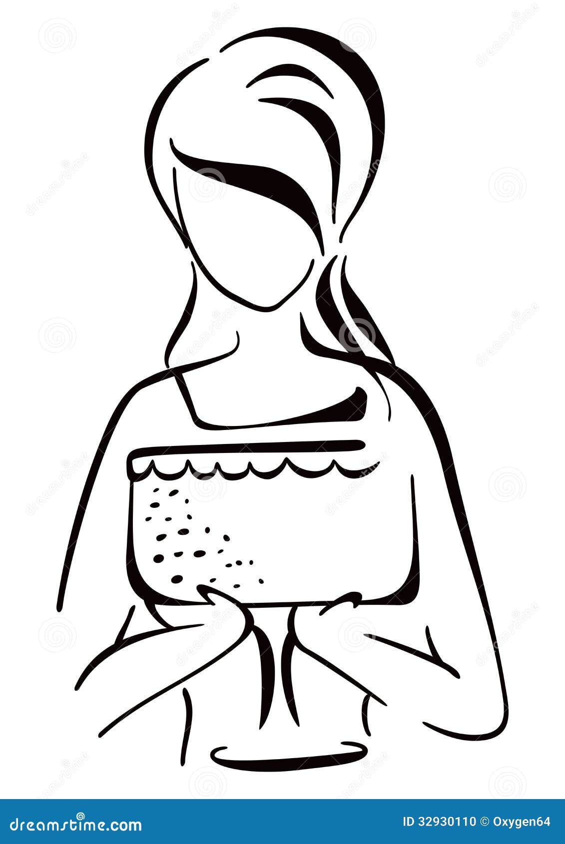 Woman serving cake stock vector. Illustration of kitchen - 32930110