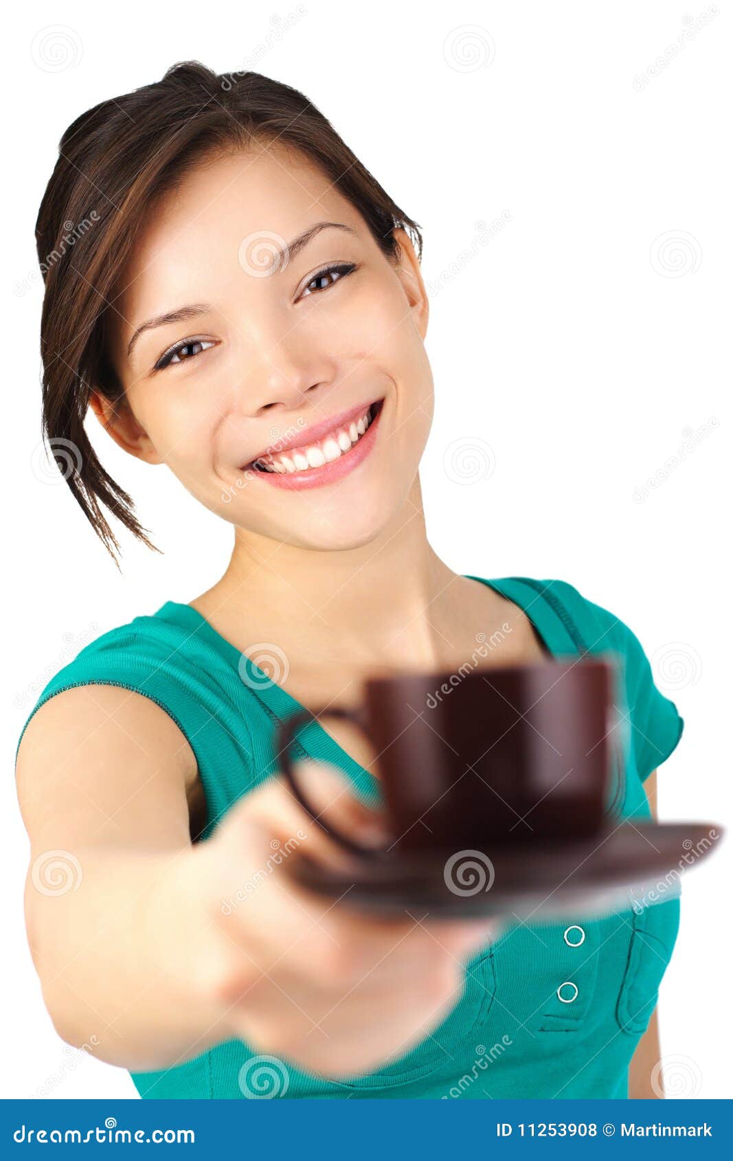 Woman serving coffee stock photo. Image of eurasian, beauty - 11253908