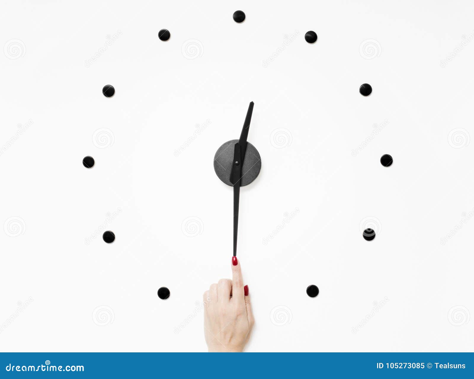 Woman Set New Time on Black Clocks Stock Image - Image of occupation ...