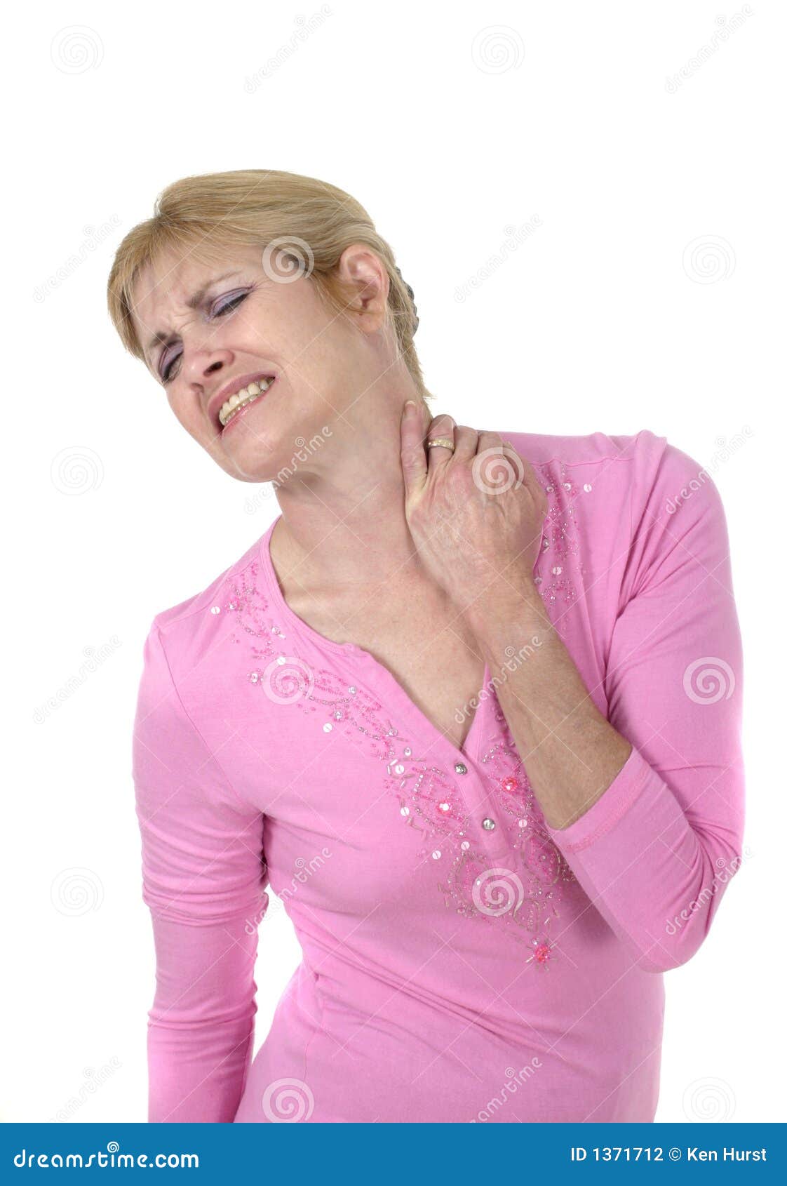 Woman with Severe Neck Pain 3 Stock Photo - Image of feminine, lady ...