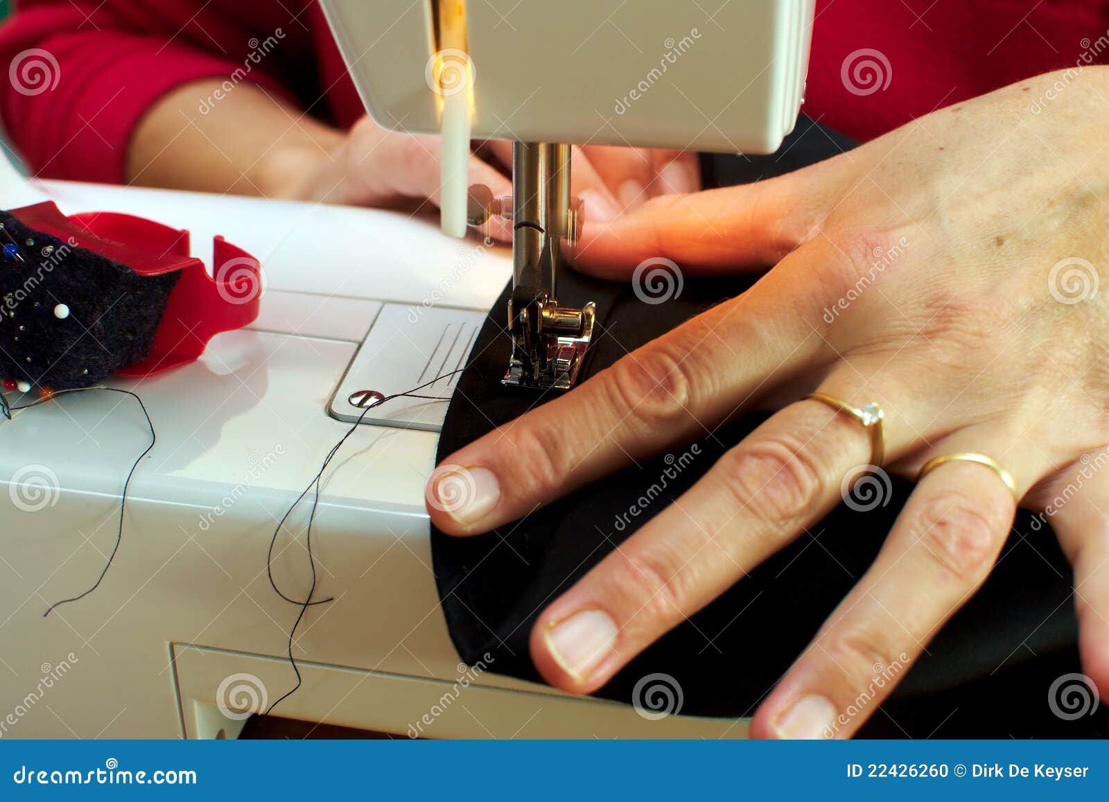 Woman Sewing, Closeup of Hands Stock Photo - Image of handy, detail ...