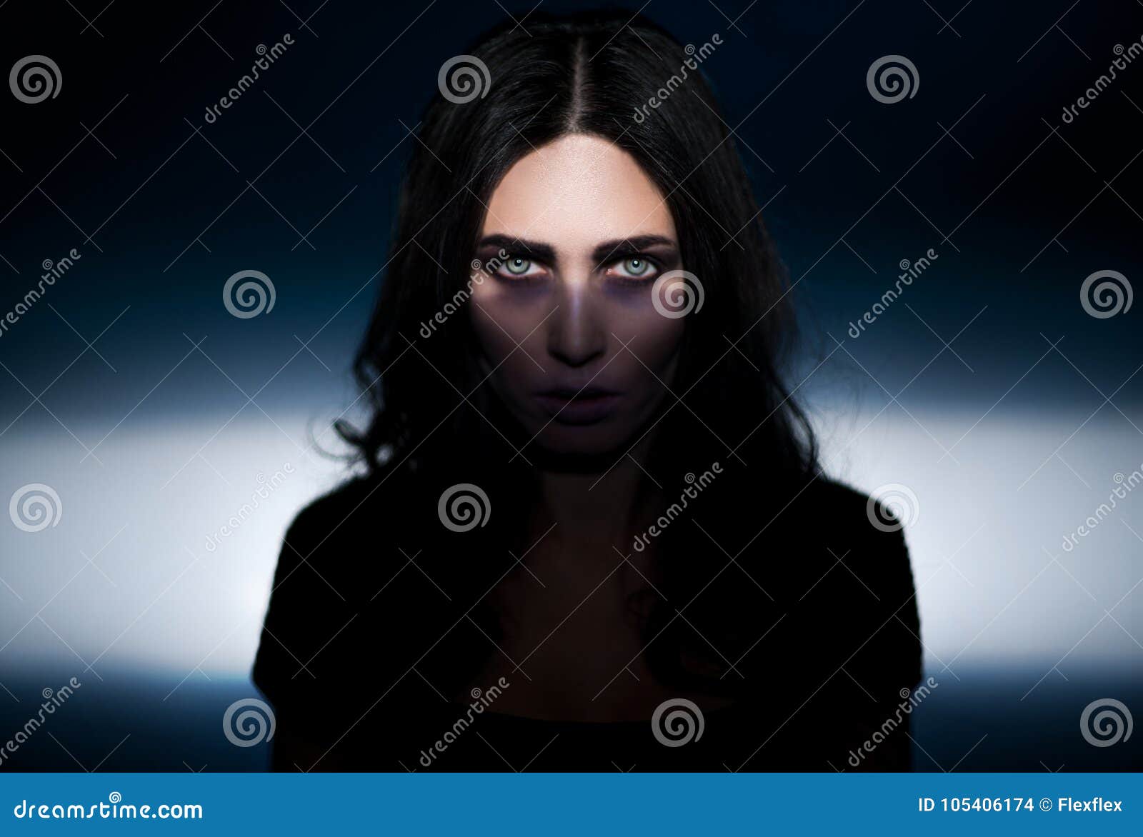 Woman in Shadows Looking at Camera Stock Photo - Image of people ...