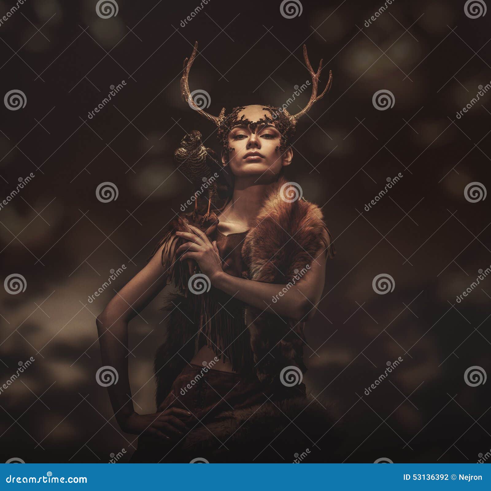 Woman Shaman in Ritual Garment Stock Photo - Image of myth, mythical ...