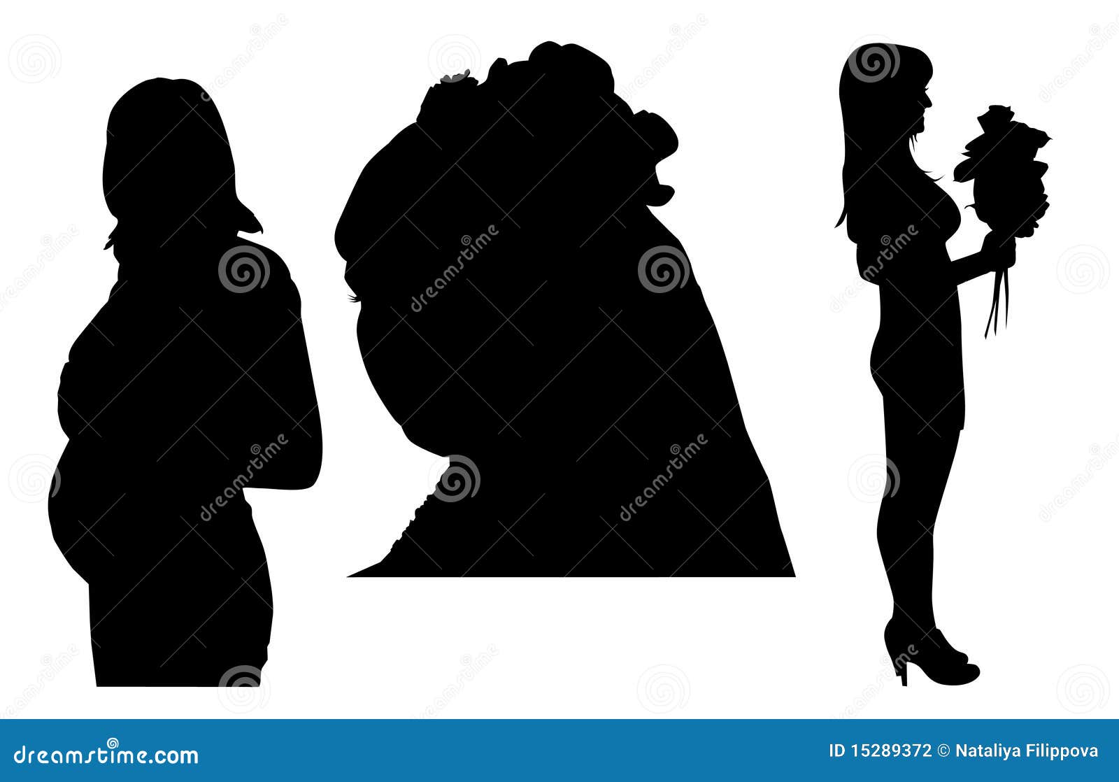 Woman shapes stock vector. Illustration of head, three - 15289372