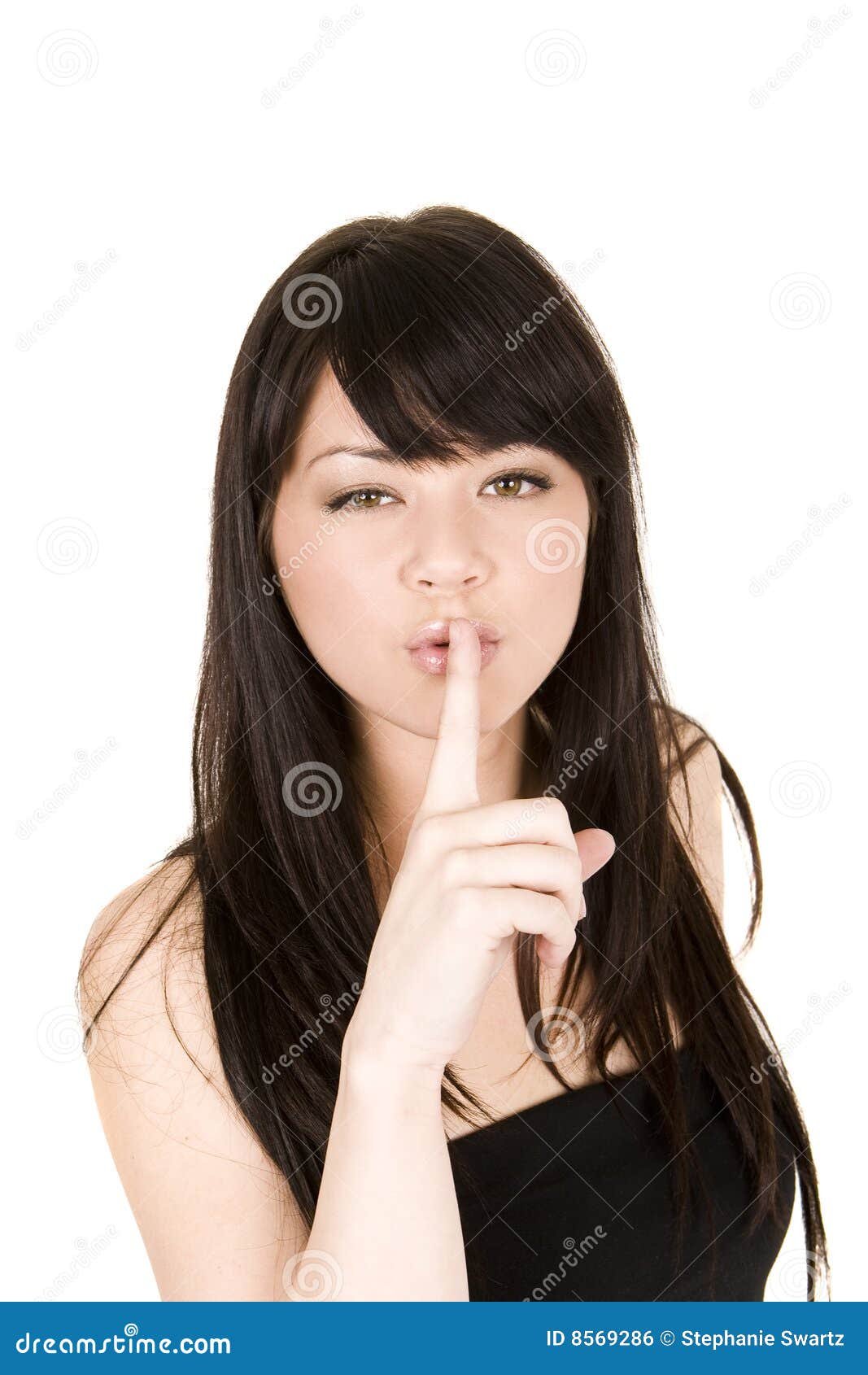 Woman shhh stock photo. Image of noiseless, brunette, asian - 8569286