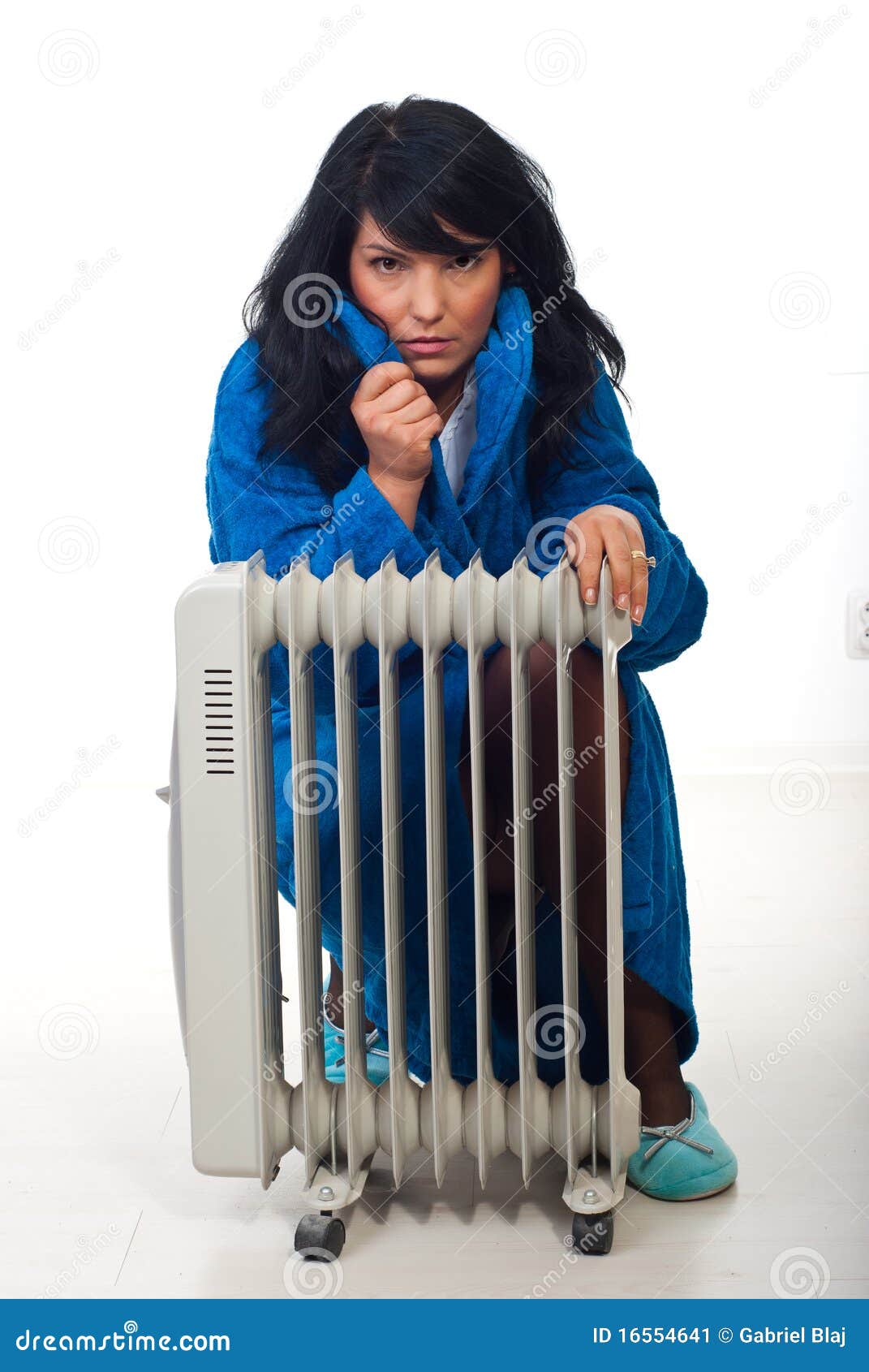 Woman Shivering On A Cold Winter Day Royalty-Free Stock Photography ...