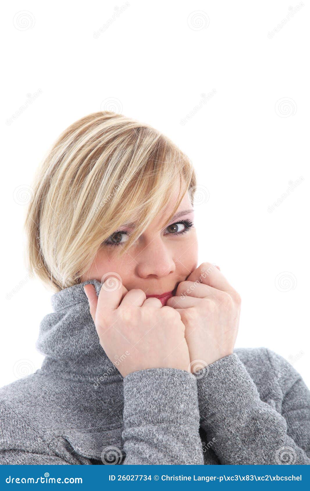 Woman Shivering in the Winter Cold Stock Photo - Image of fashion ...