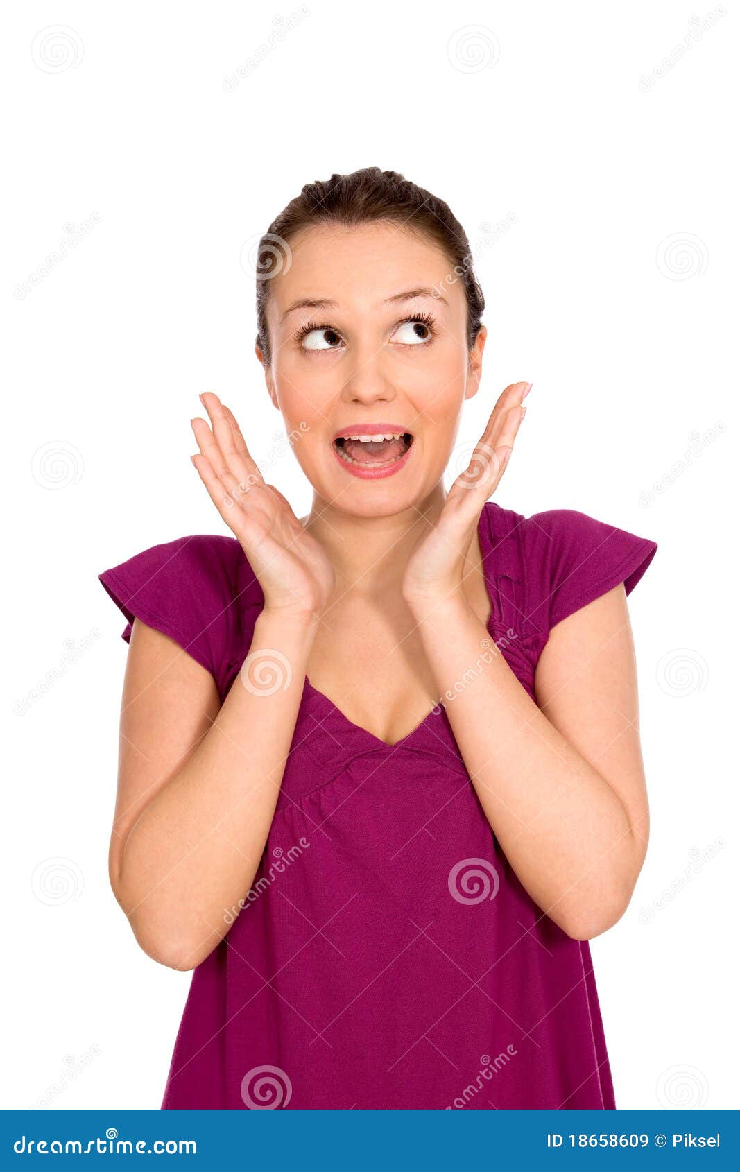 Woman in shock stock image. Image of beautiful, overwhelmed - 18658609