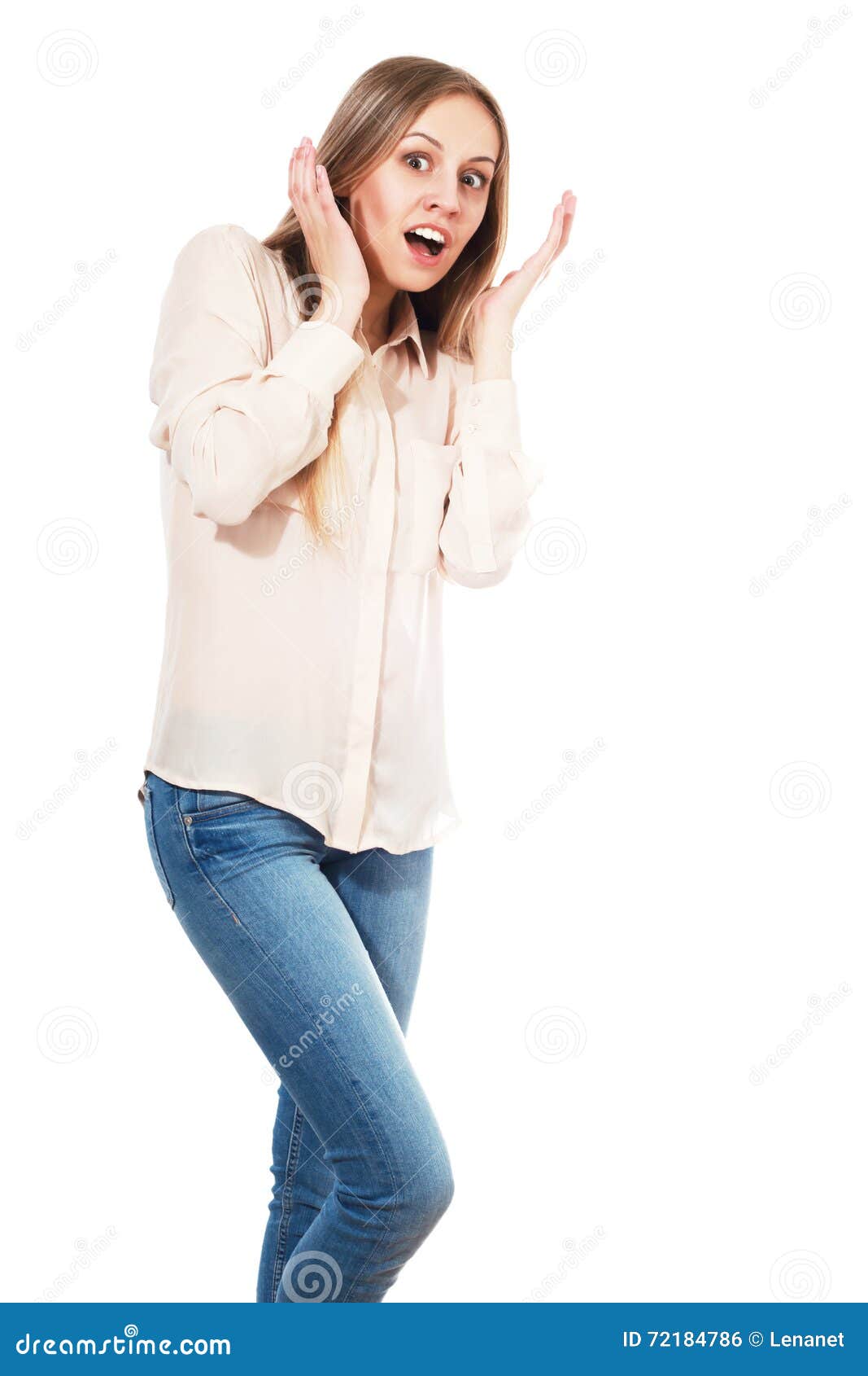 Woman in shock stock photo. Image of girl, closeup, hair - 72184786