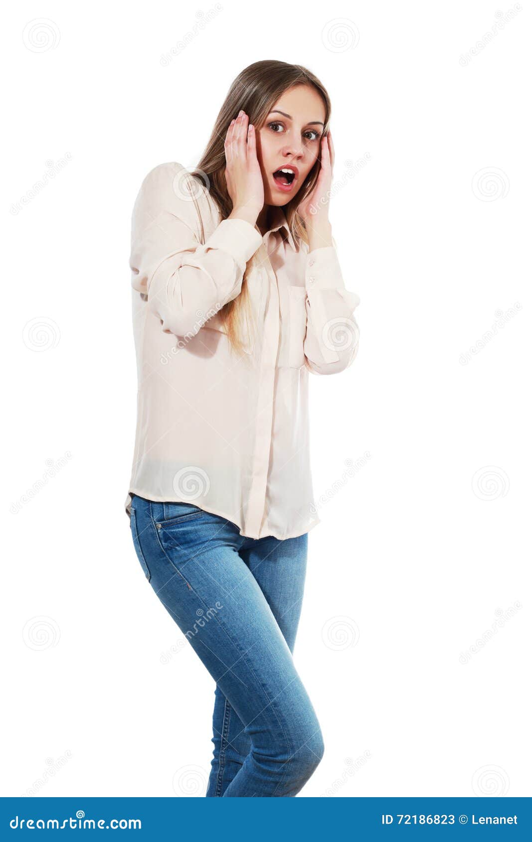 Woman in shock stock image. Image of human, happy, female - 72186823