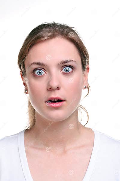 Woman with Shocked Expression on Her Face. Stock Image - Image of ...