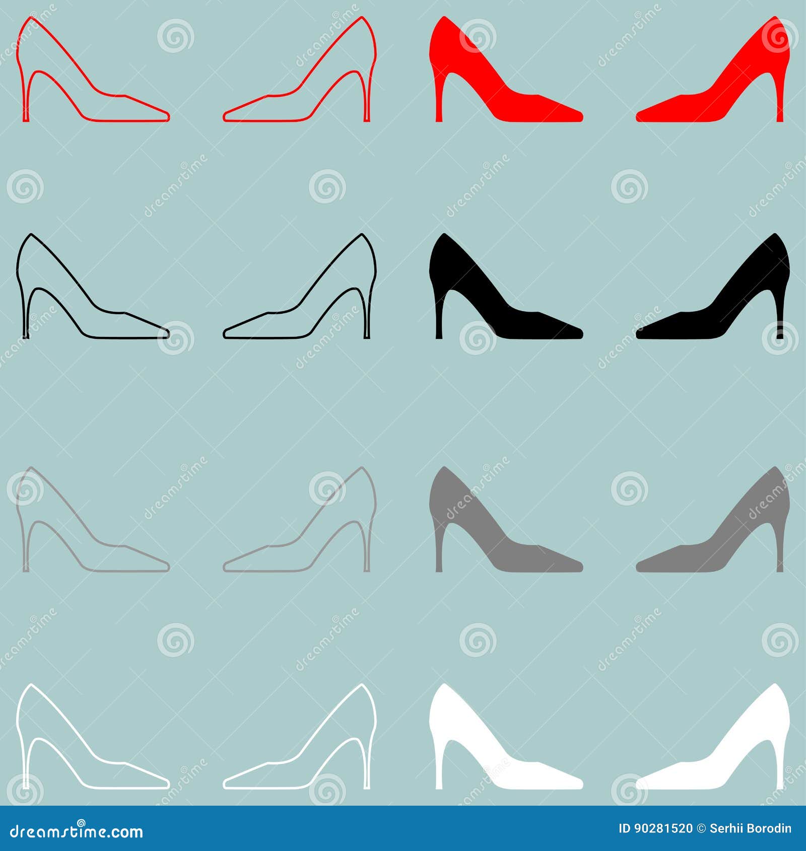 Woman Shoes or Open Toe Icon. Stock Vector - Illustration of flat ...