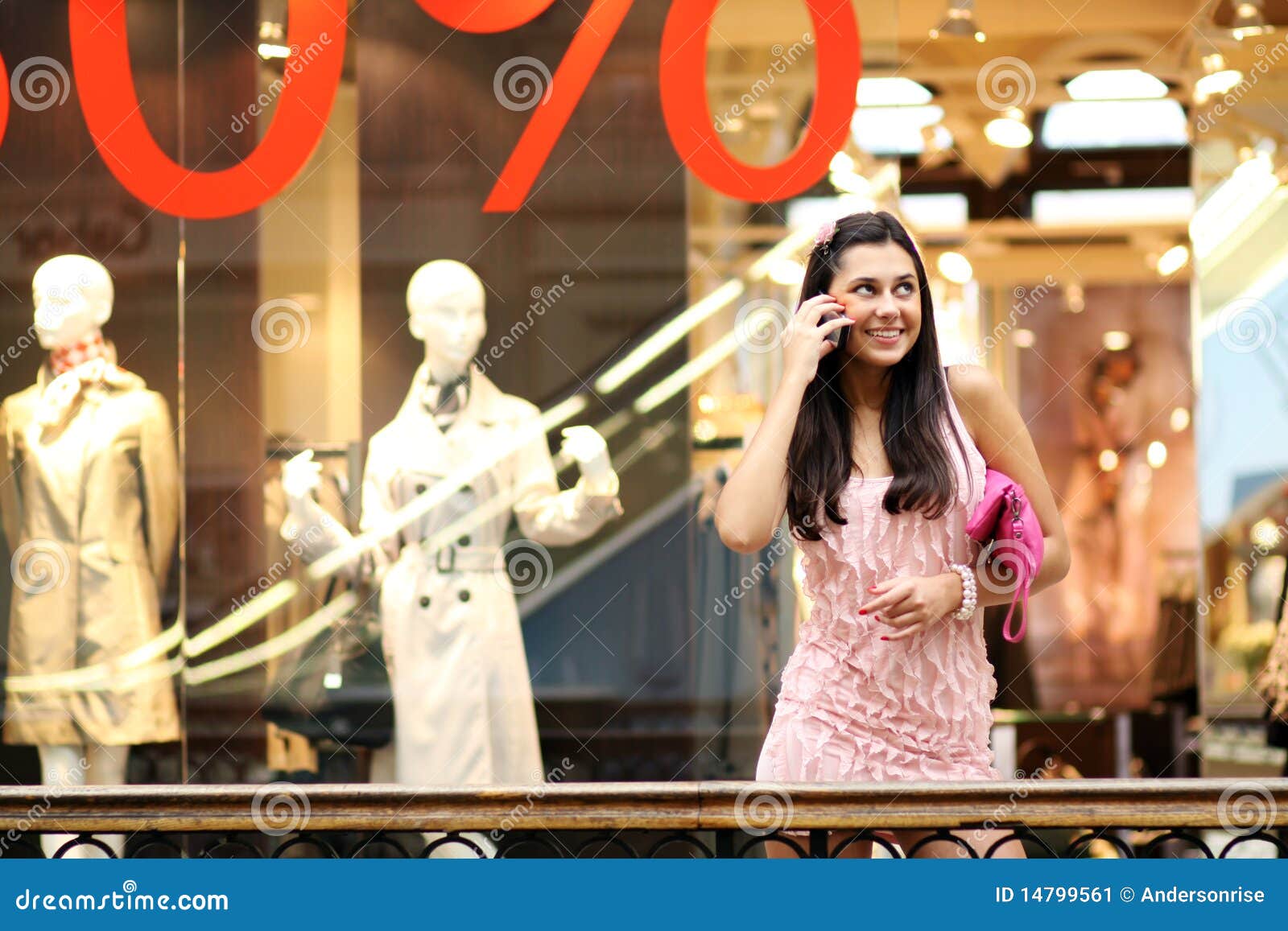 Woman in Shop Calls by Phone Stock Image - Image of indoor, cellphone ...