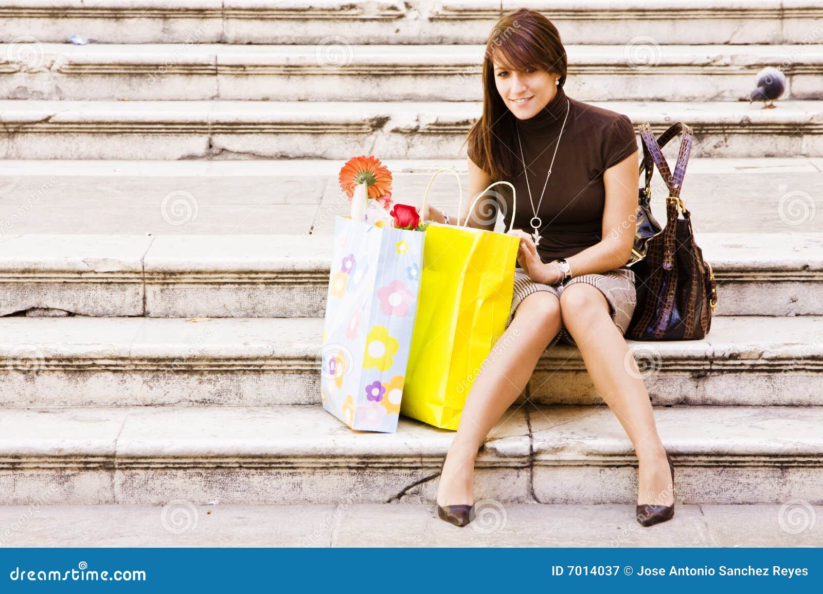 Woman after shopping stock image. Image of lifestyles - 7014037