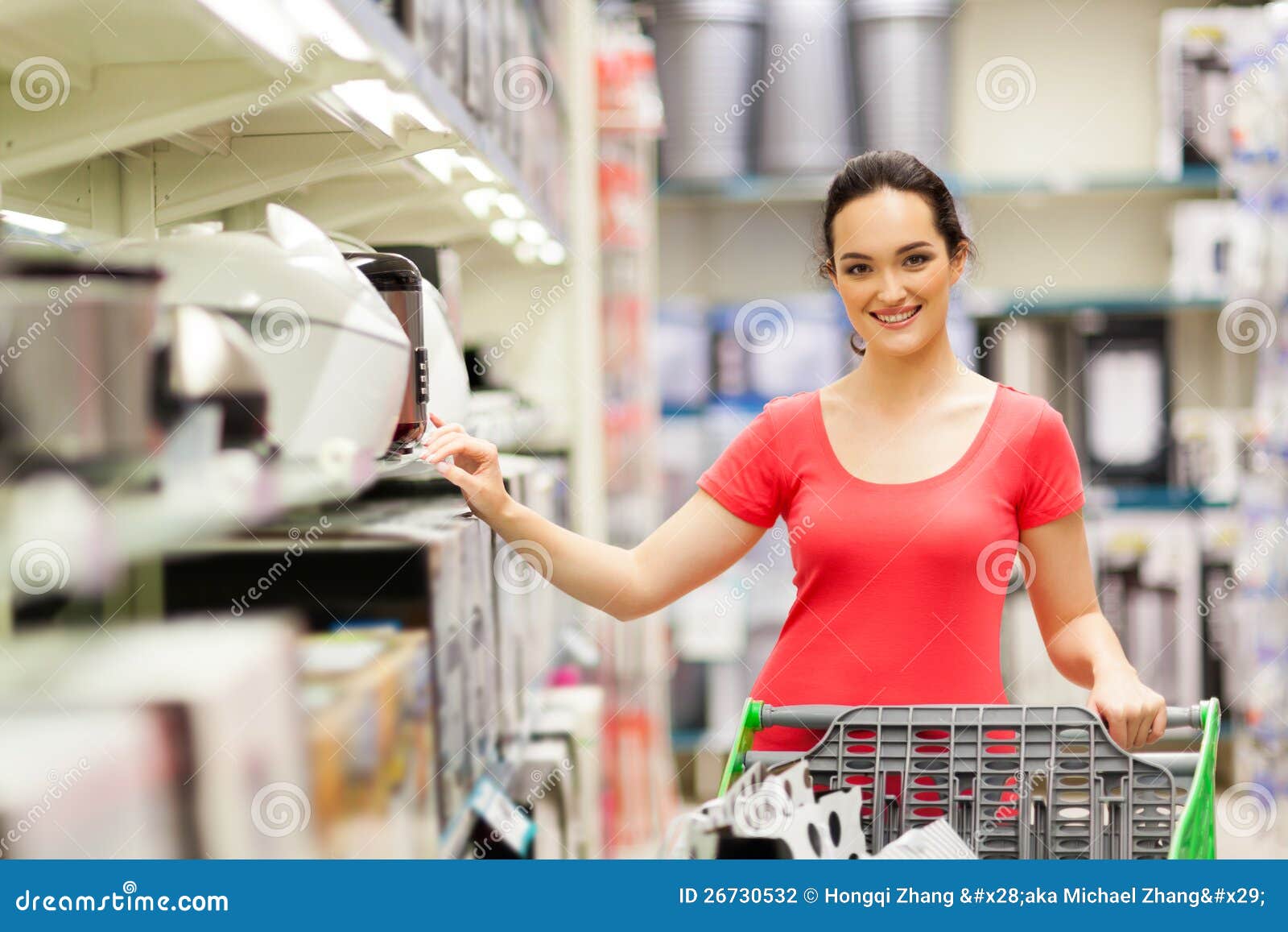 Woman shopping appliance stock photo. Image of pretty - 26730532