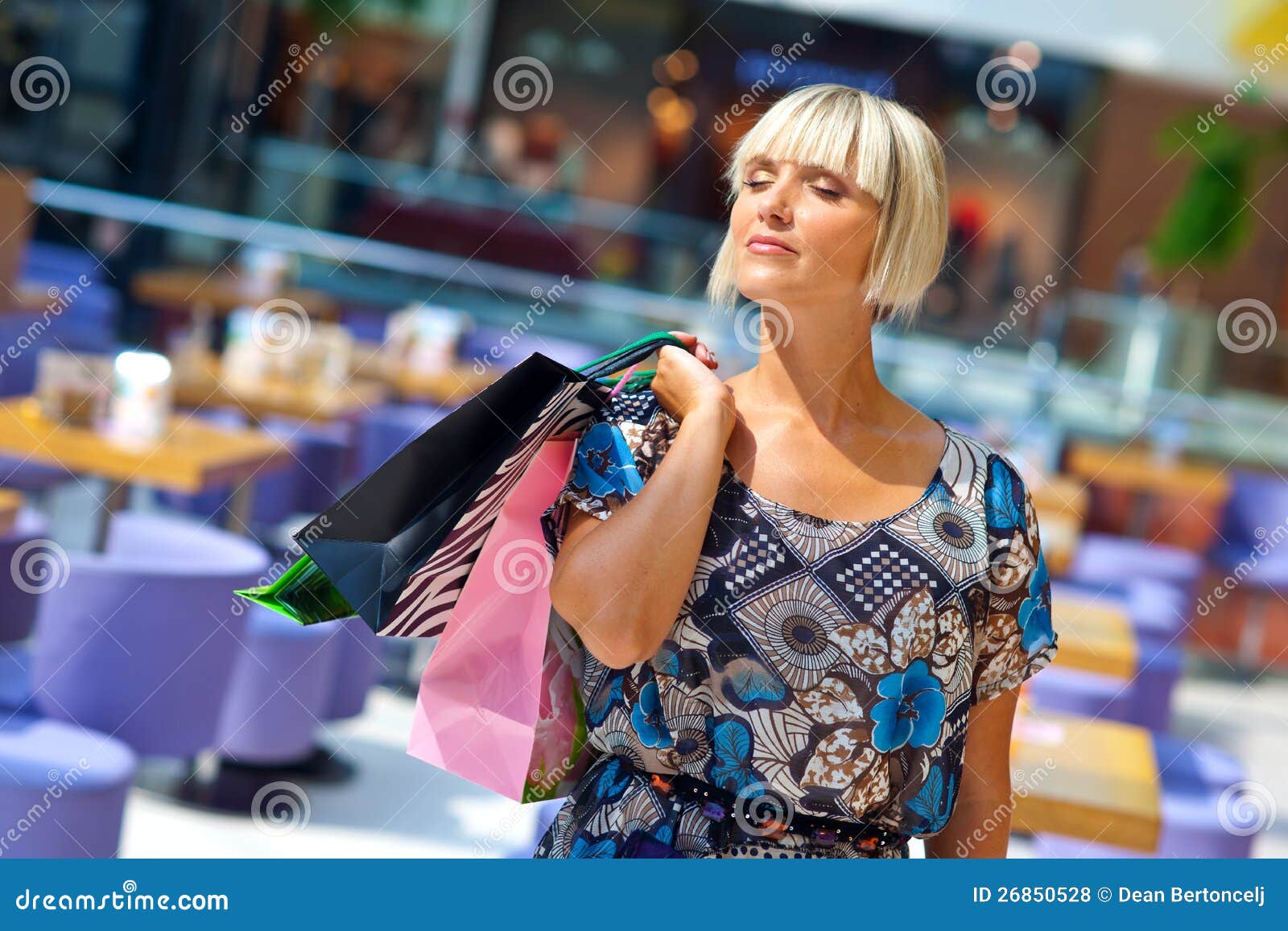 Woman in shopping mall stock photo. Image of showcase - 26850528