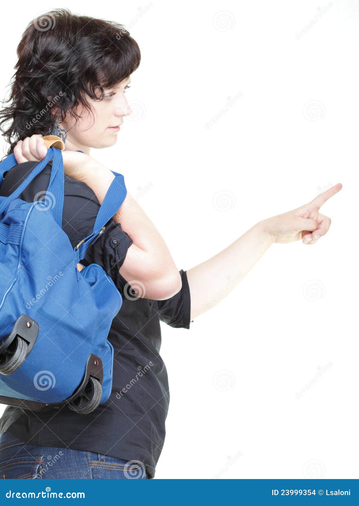 Woman and Shoulder Bag Isolated Stock Photo - Image of holidays, voyage ...