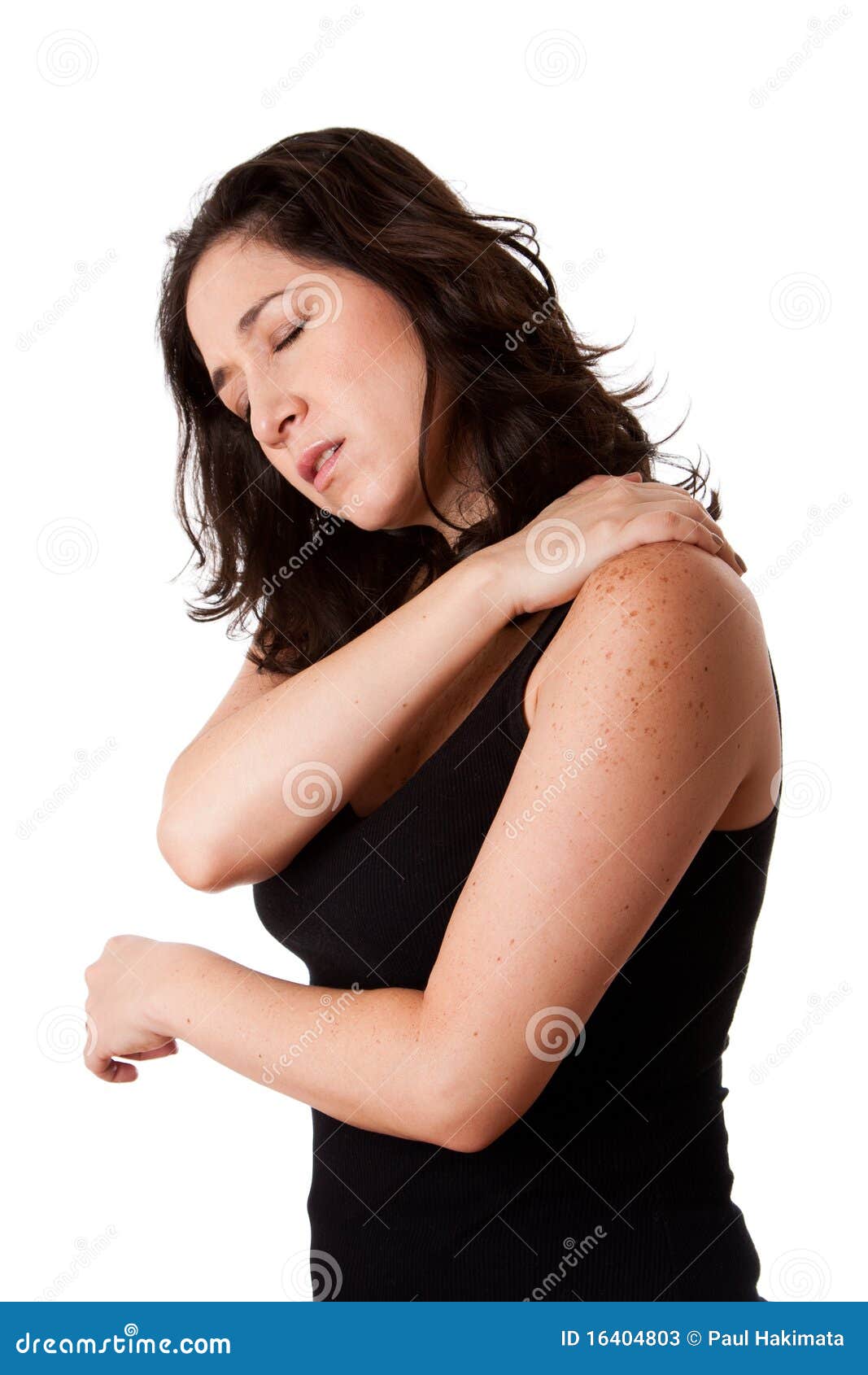 Woman with Shoulder Neck Pain Stock Image - Image of sprain, female ...