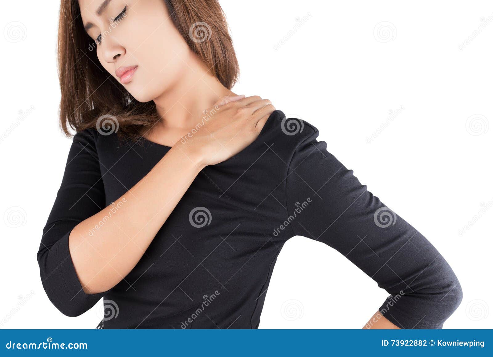 Woman with shoulder pain stock photo. Image of medical - 73922882