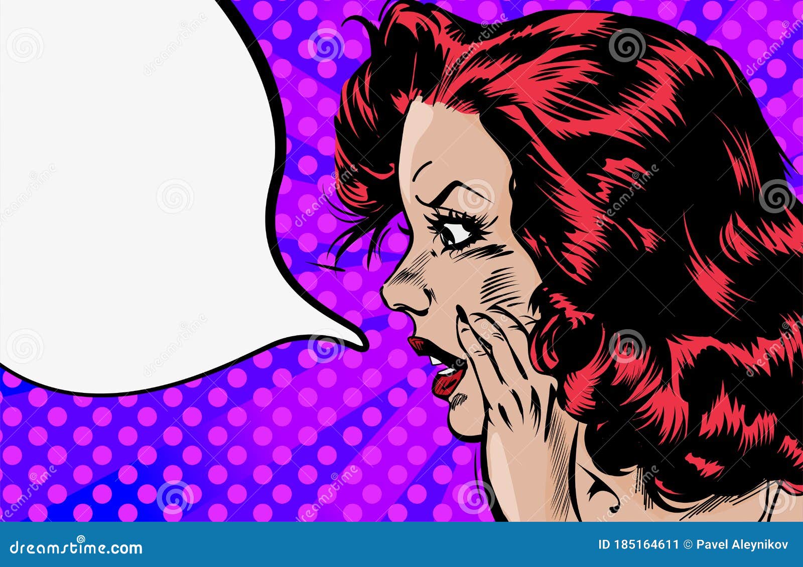 Woman with Bubble Speech. Comics Styled Vector Stock Vector ...