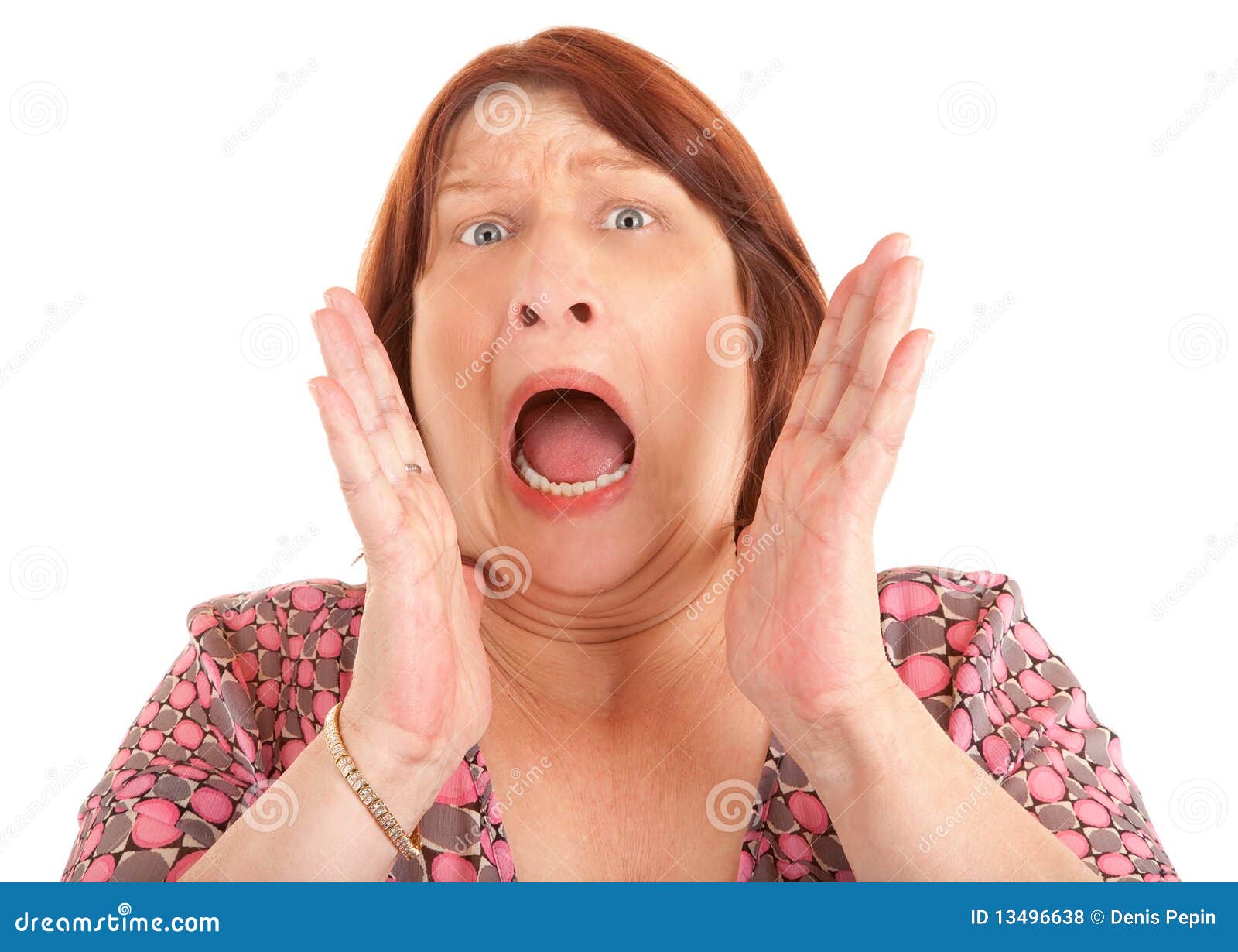 Woman Shouting for Help stock photo. Image of frightened - 13496638