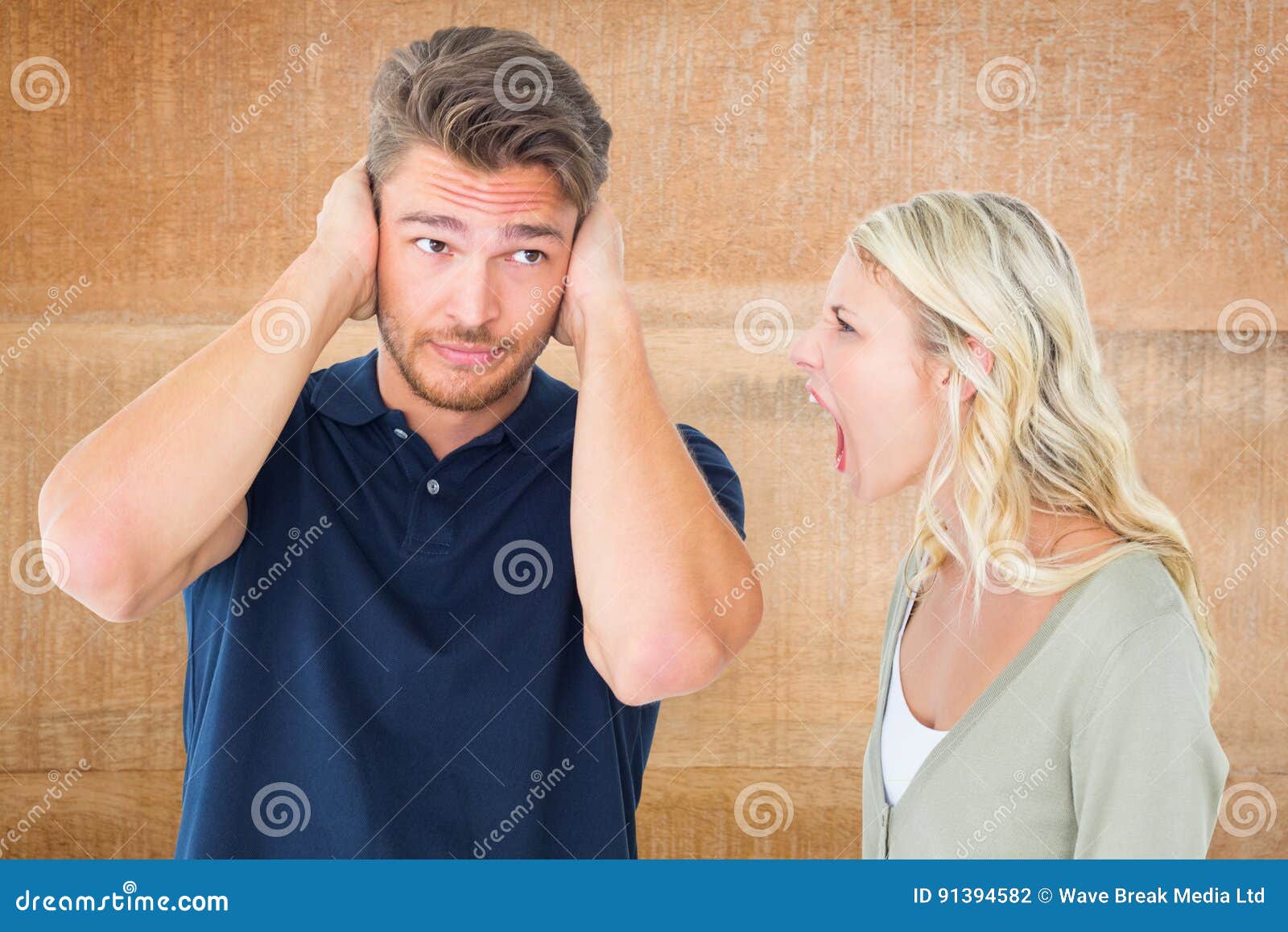 Woman Shouting on Man while Fighting at Home Stock Photo - Image of ...