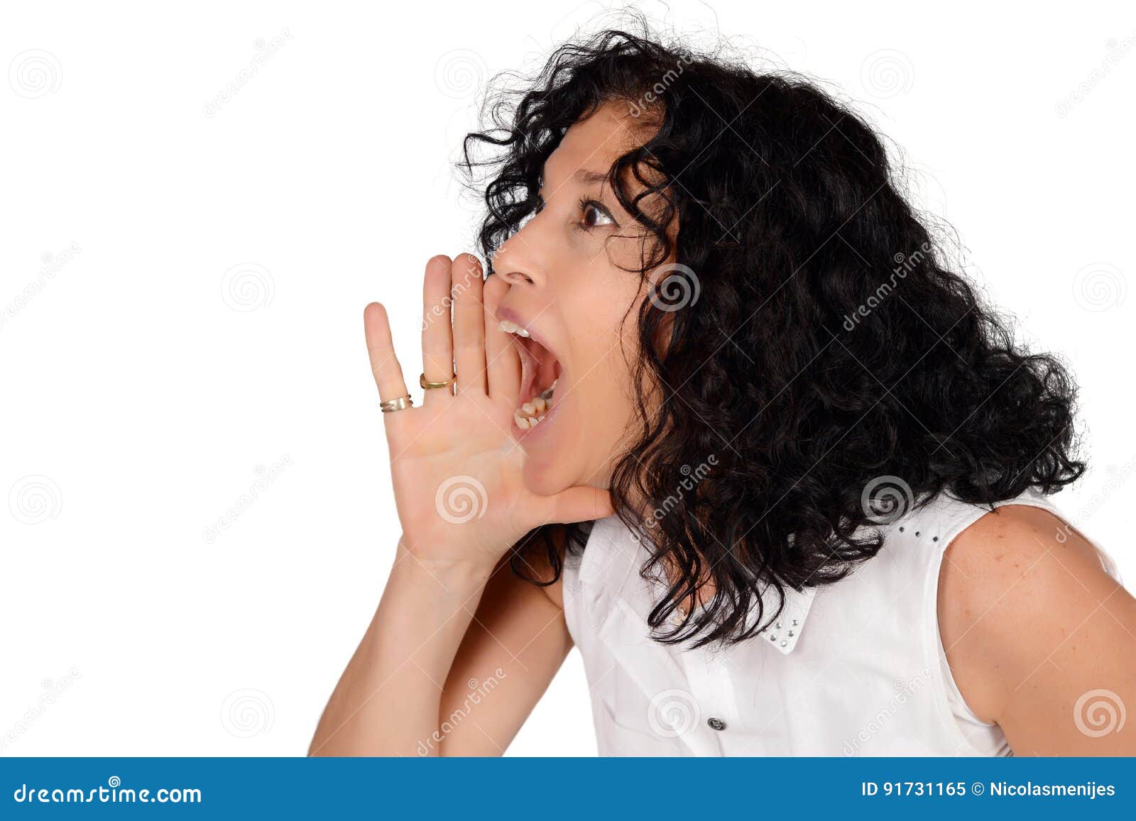 Woman Shouting and Screaming. Stock Image - Image of face ...