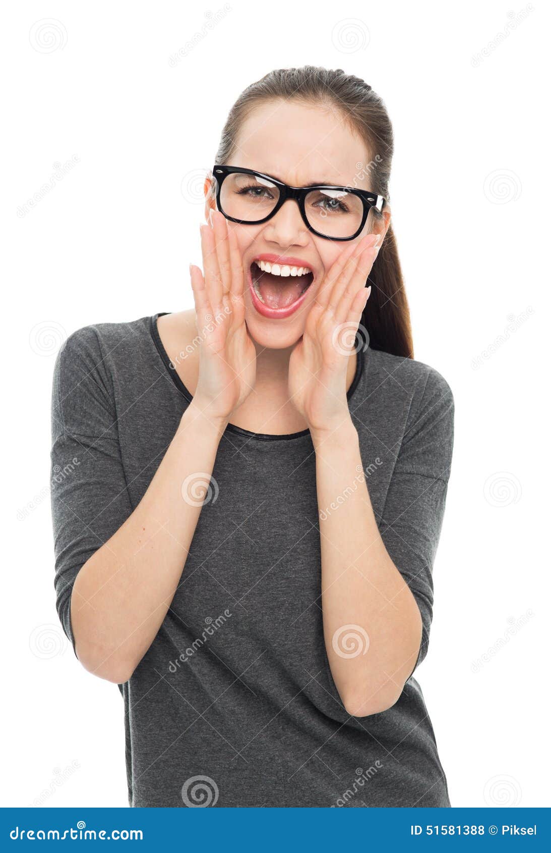 Woman shouting stock photo. Image of isolated, shot, shouting - 51581388