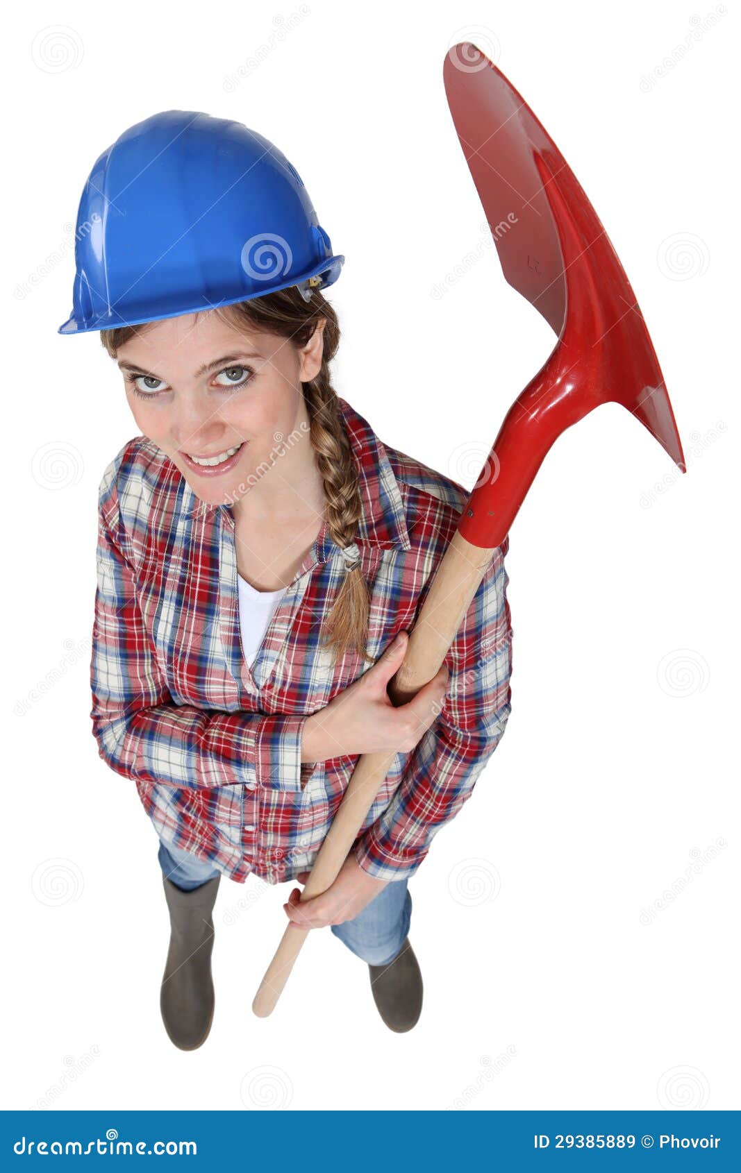Woman with shovel stock image. Image of blonde, braid - 29385889