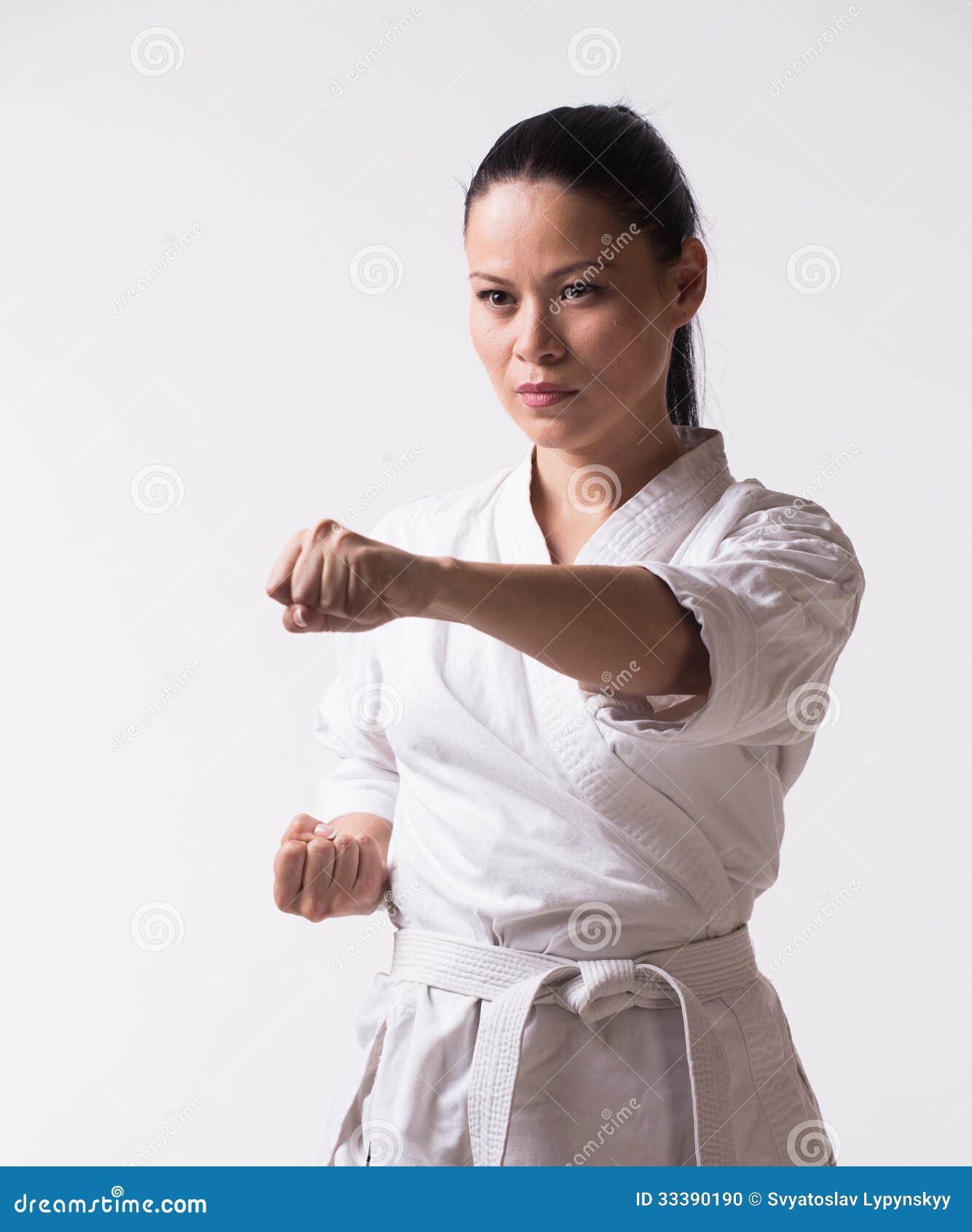 Woman Show Punch in Martial Art Exercise Stock Photo - Image of ...