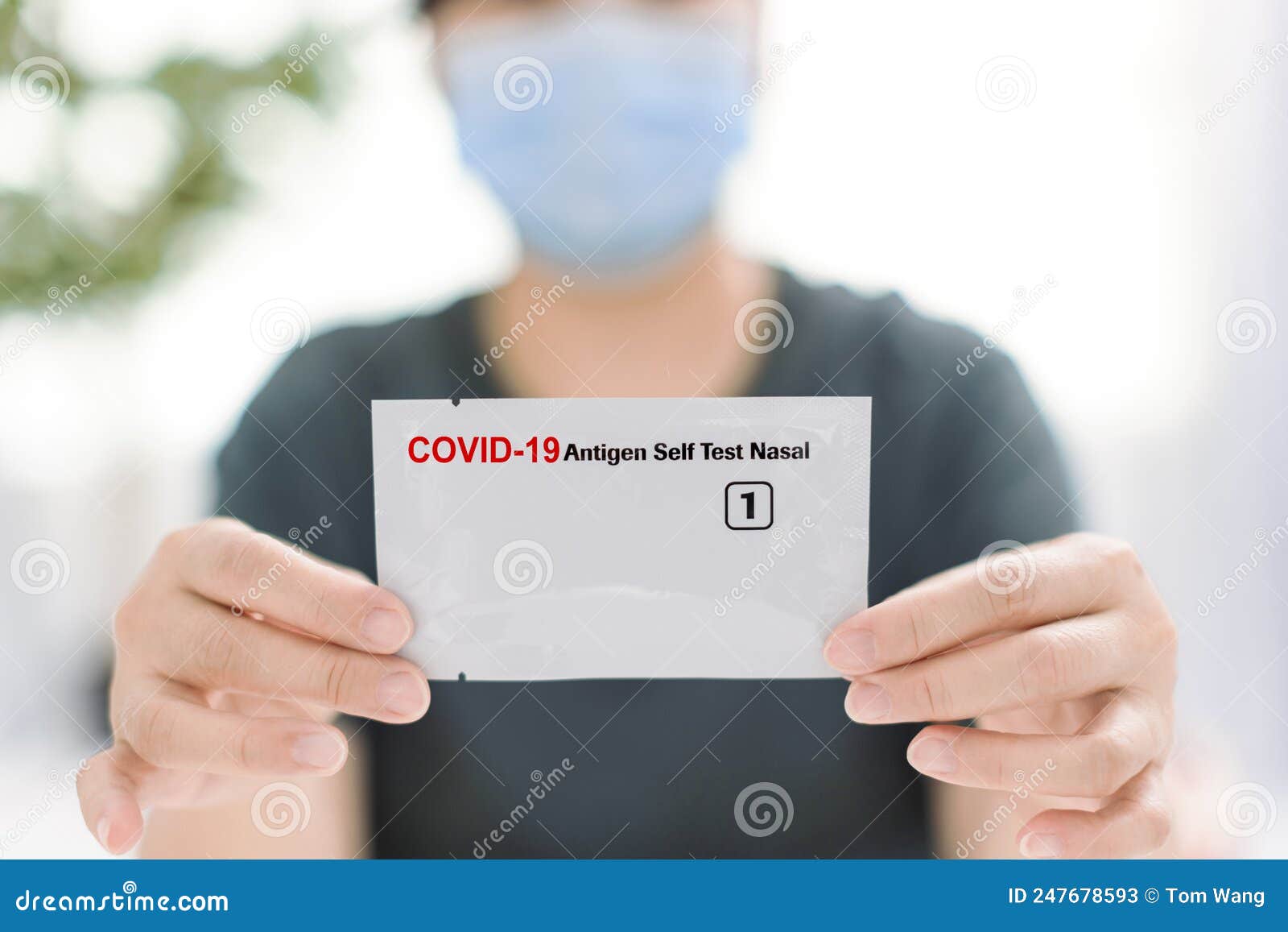 Woman Showing COVID-19 Home Self Test Kit Stock Image - Image of ...