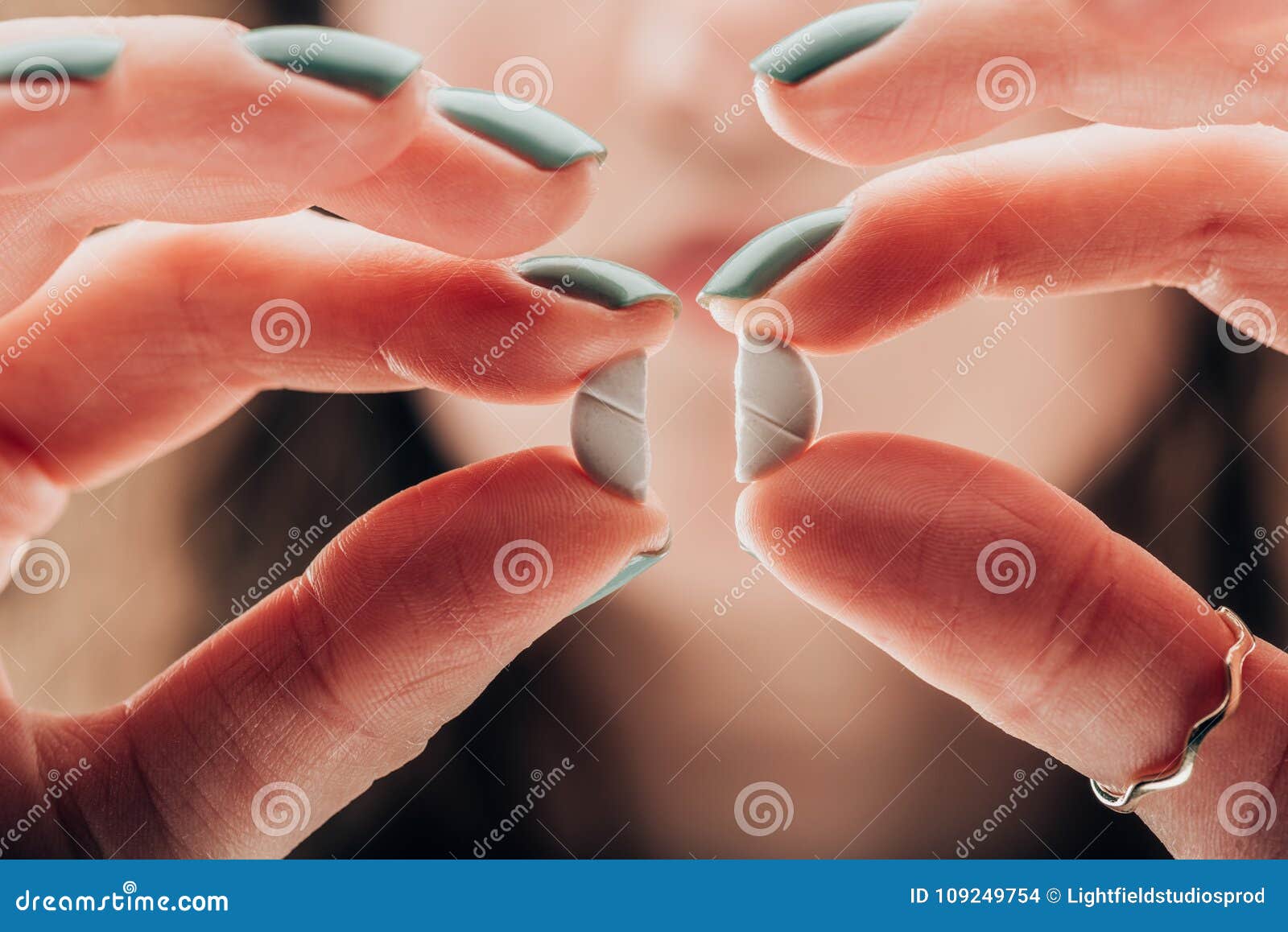 Woman Showing Crashed Pill in Hands Stock Photo - Image of woman, alone ...