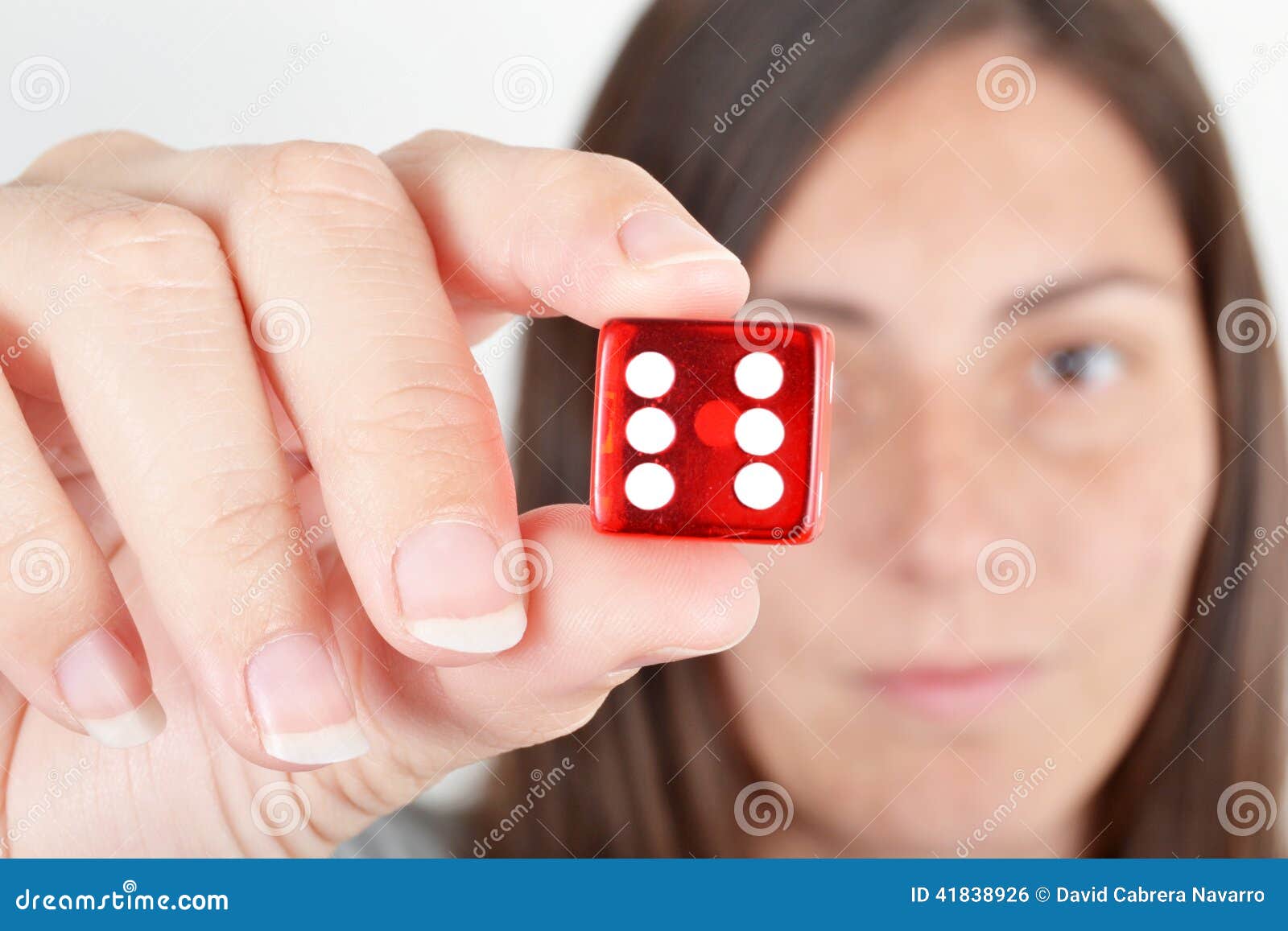 Woman showing dice stock photo. Image of portrait, dice - 41838926