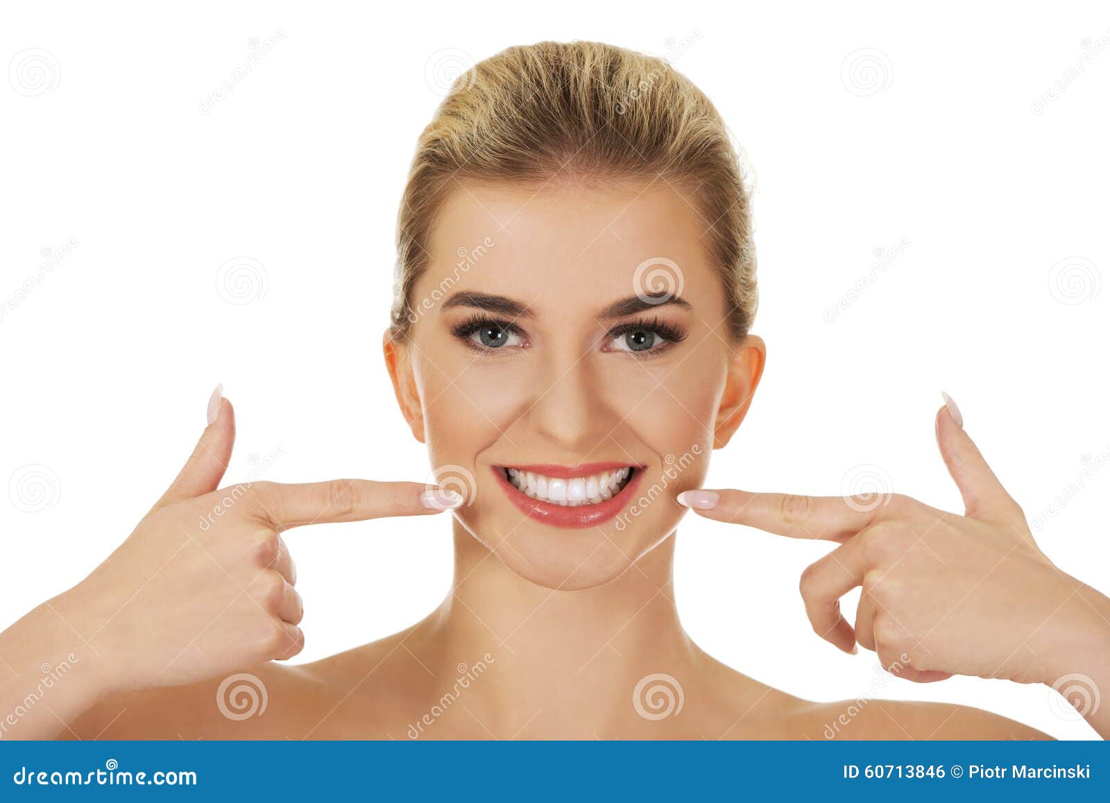 Woman Showing Her White Teeth. Stock Photo - Image of attractive, girl ...
