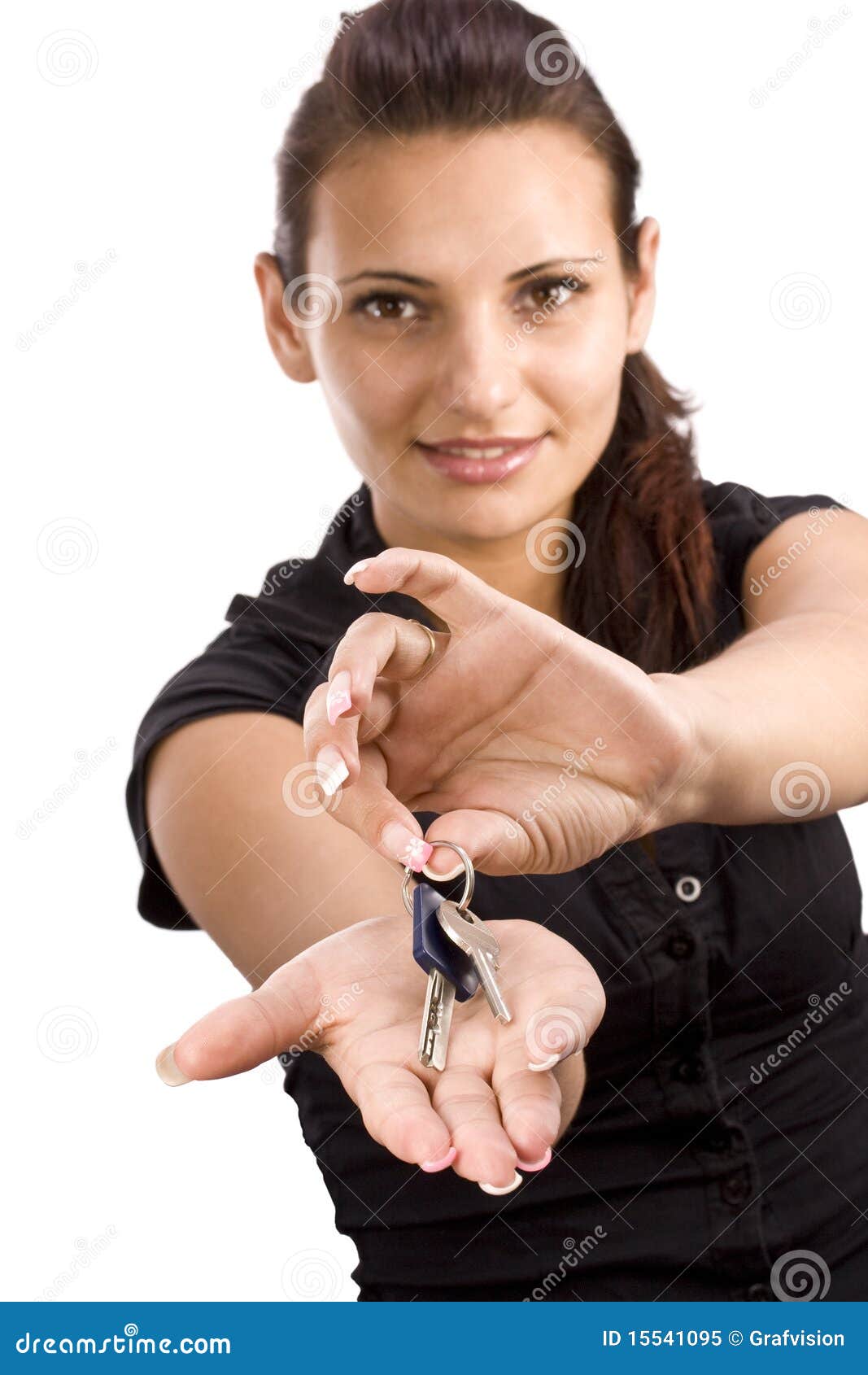 Woman showing key stock image. Image of female, attractive - 15541095