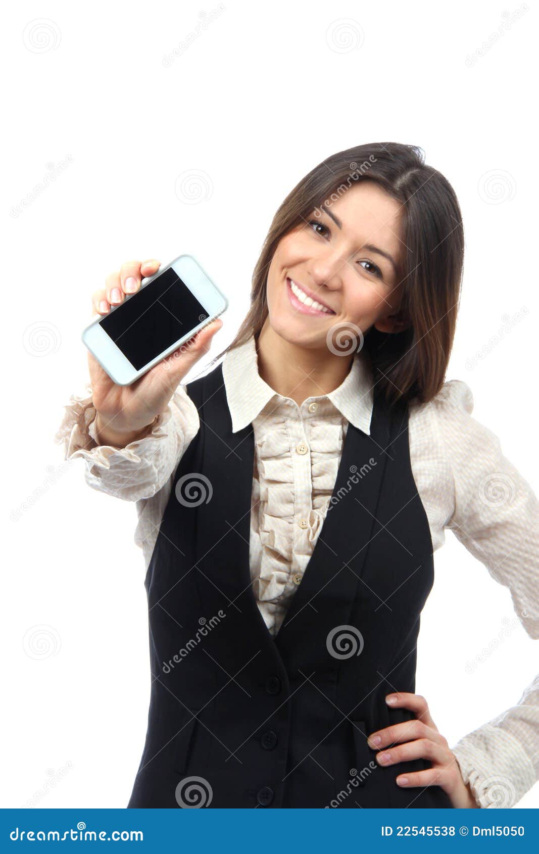 Woman Showing Mobile Cell Phone Stock Photo - Image of adults ...