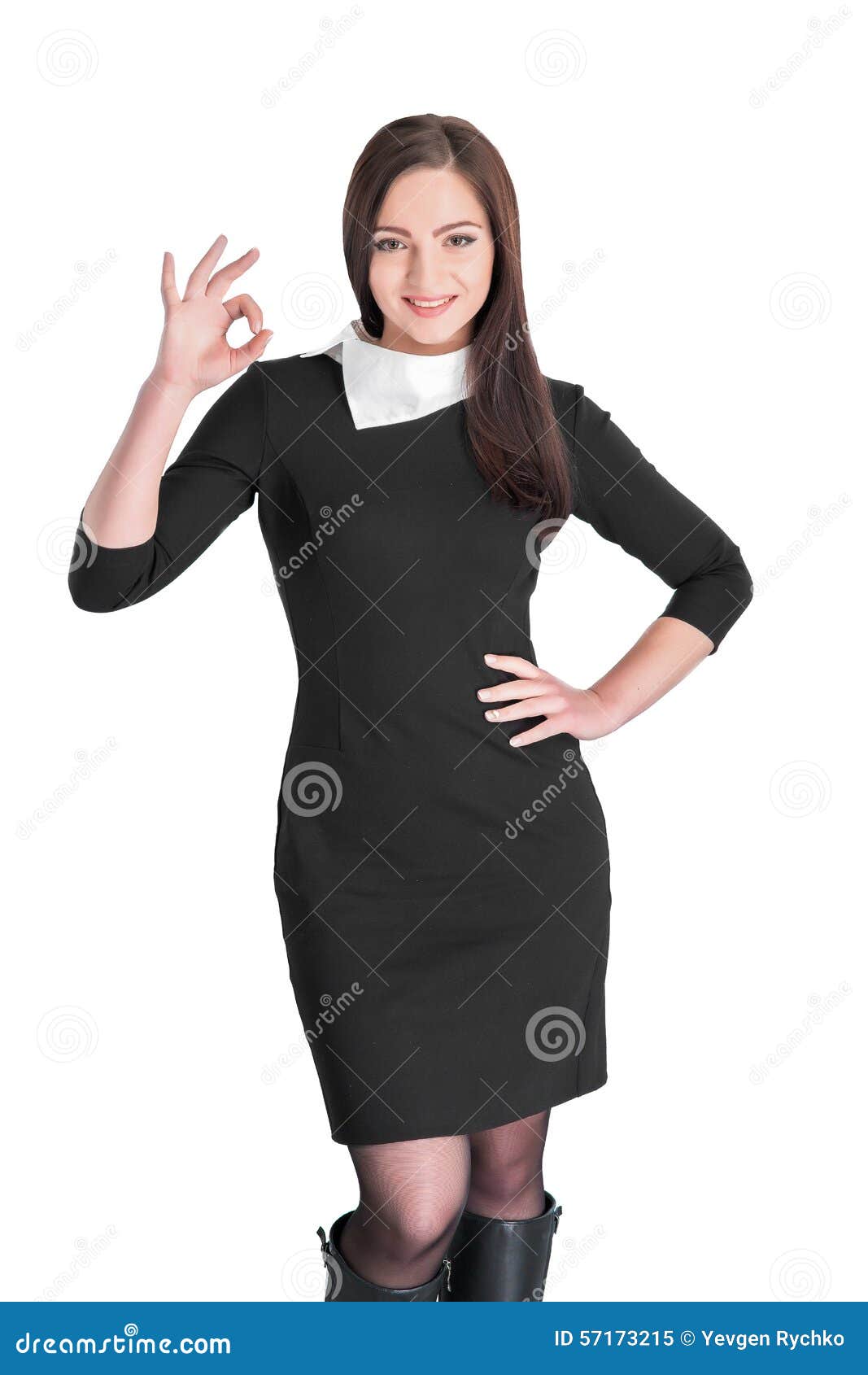 Woman Showing Ok Gesture Stock Image Image Of Caucasian 57173215